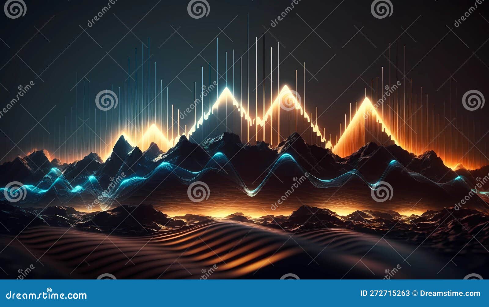 Pulse Wave Background Visualization of Sound Waves. Abstract Digital ...
