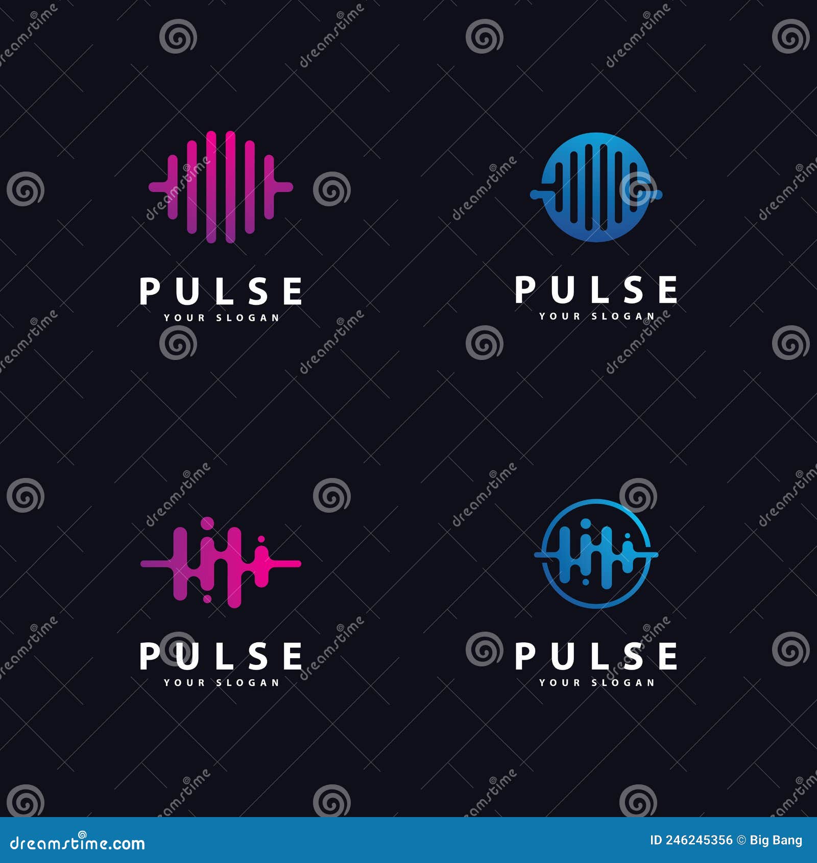 Pulse Wave Logo Vector. Creative Sound Waves Logo Concept Design ...