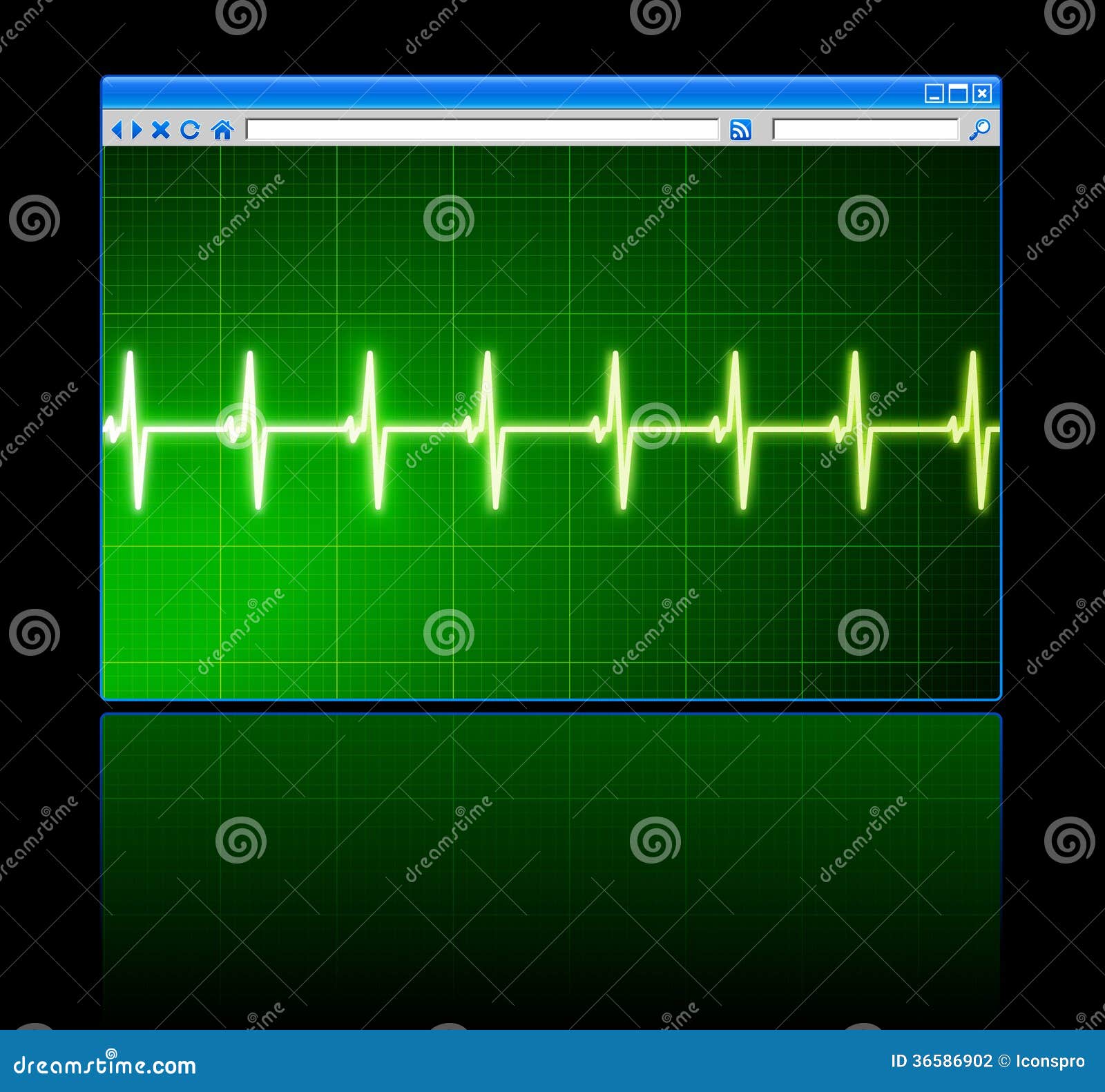 Pulse on web browser stock illustration. Illustration of green - 36586902
