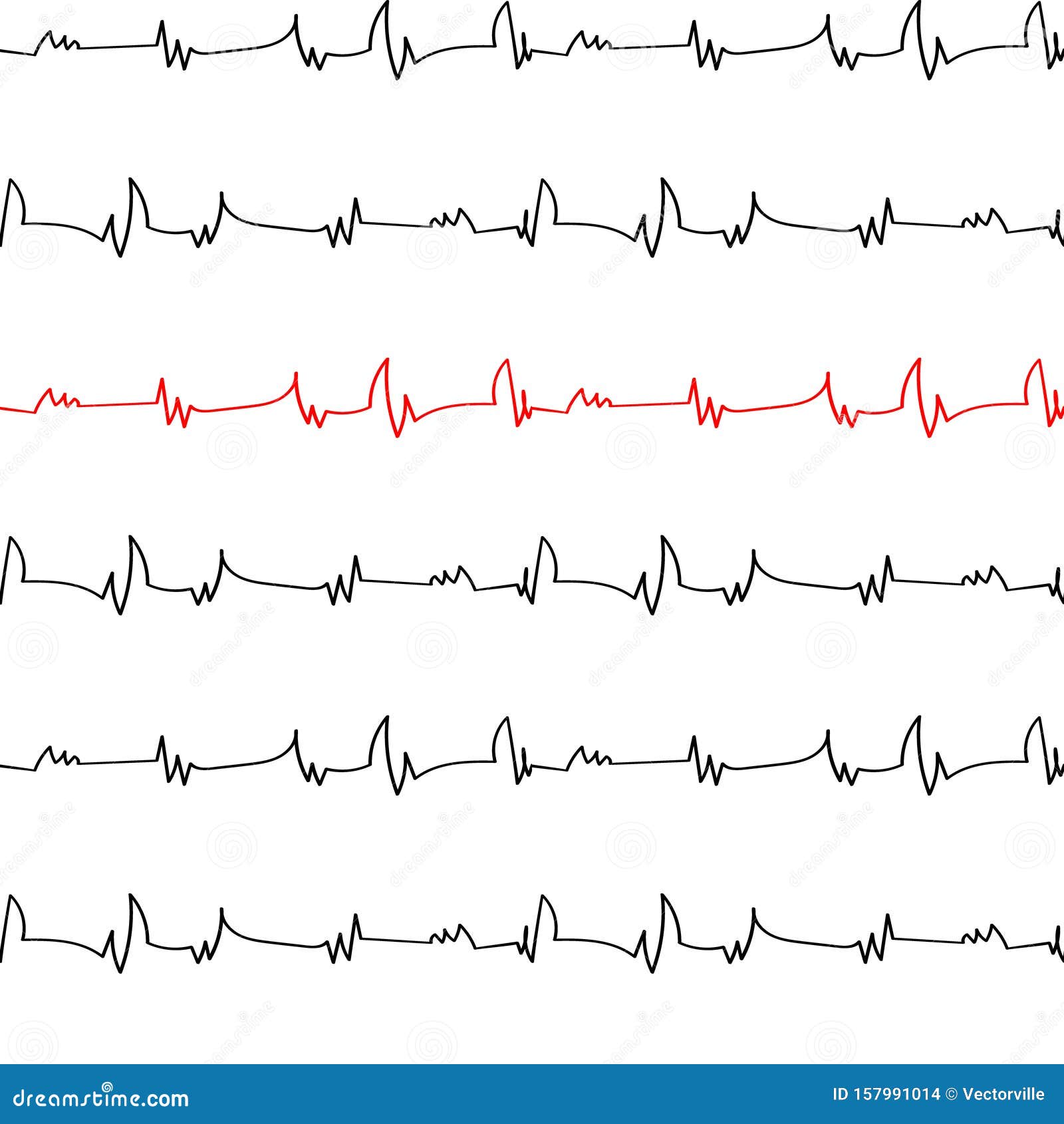 Pulse Zigzag Curve Seamless Pattern or Equalizer Sound Wave , Medicine ...