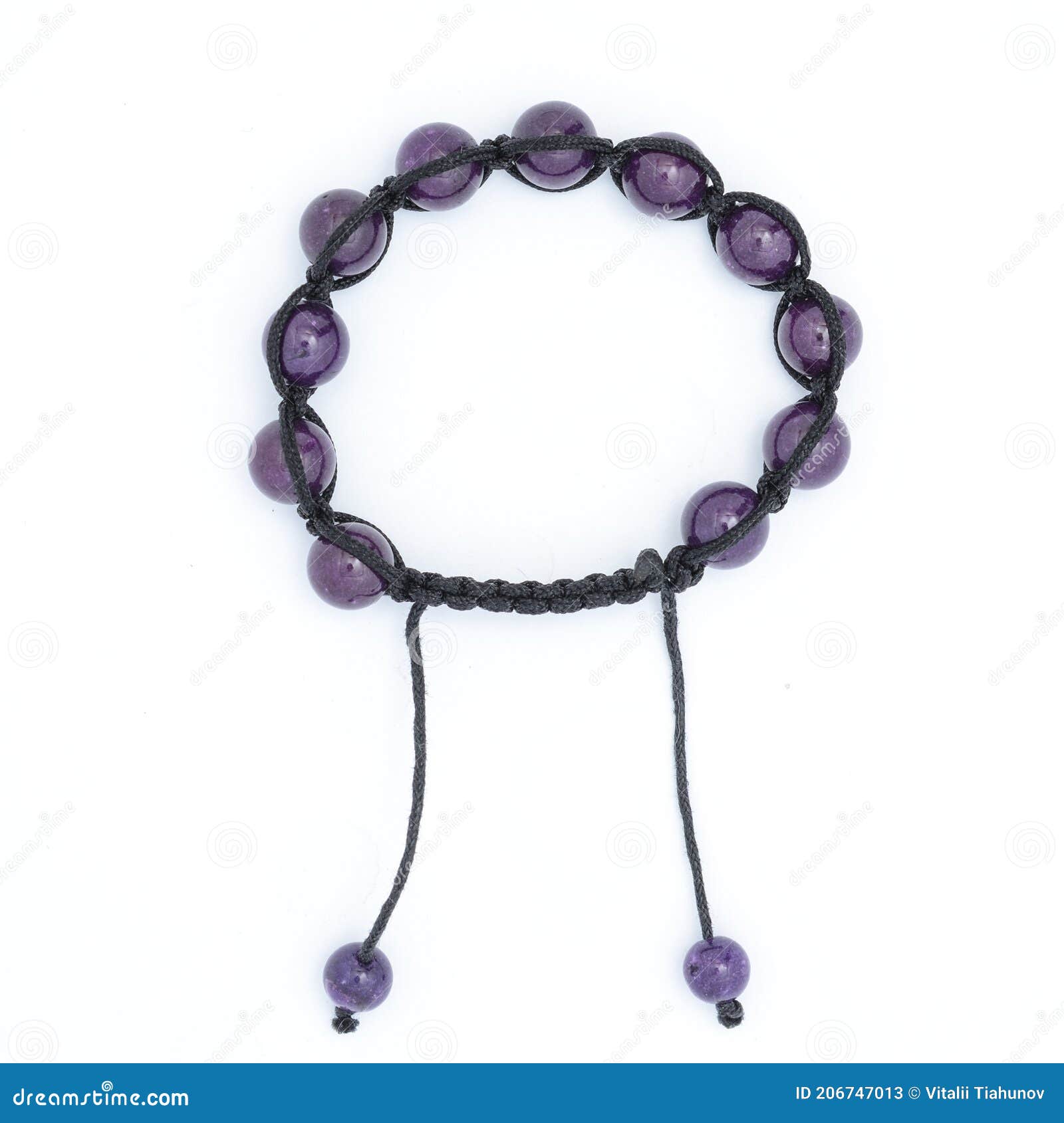 Pulsera Morada Aislada En Blanco Imagen de archivo - Imagen de piedra ...