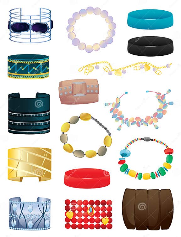 Pulseras ilustración del vector. Ilustración de brillante - 28599286