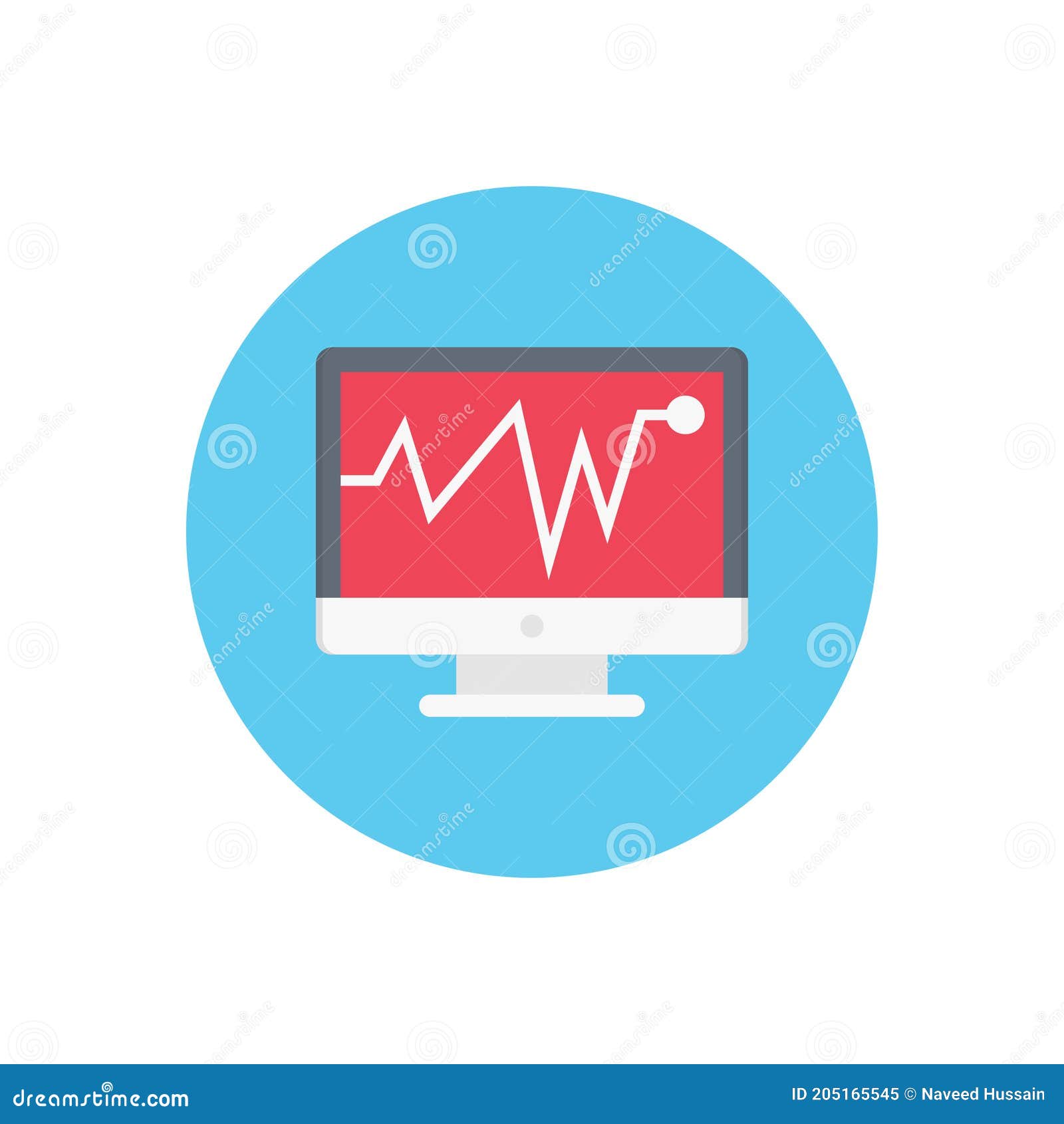 Pulses Vector Flat Colour Icon Stock Vector - Illustration of cardiac ...