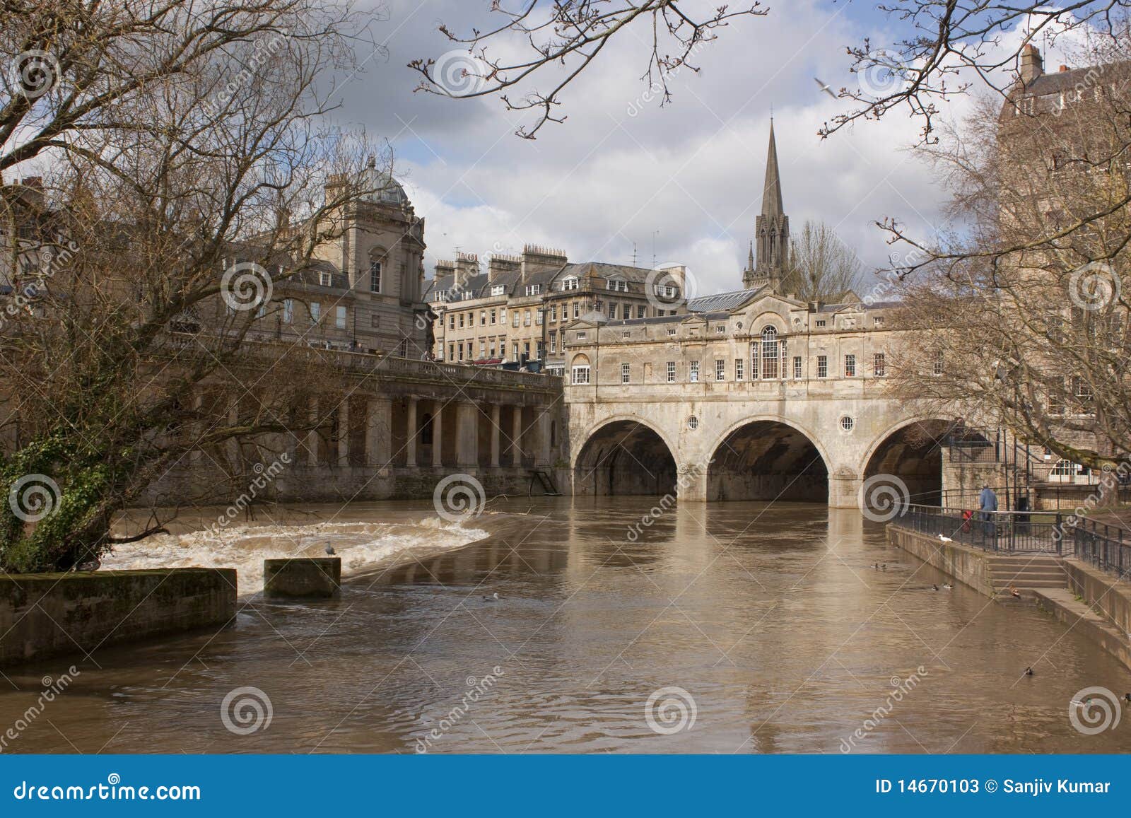 Pulteney Bridge, Bath, Somerset, UK Stock Image - Image of weir ...