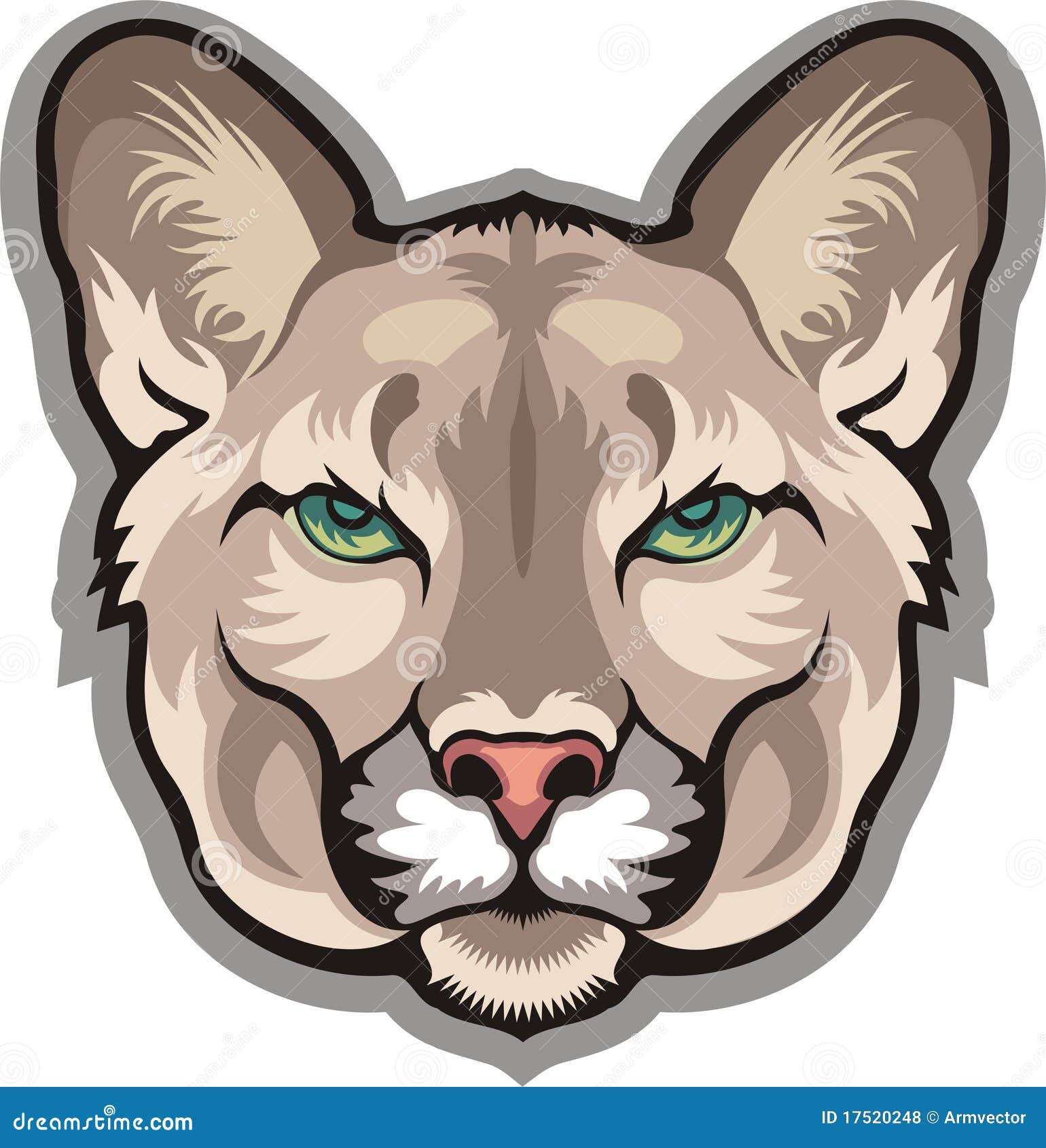 Puma Mountain Lion Crouching Cartoon Royalty-Free Stock Image ...