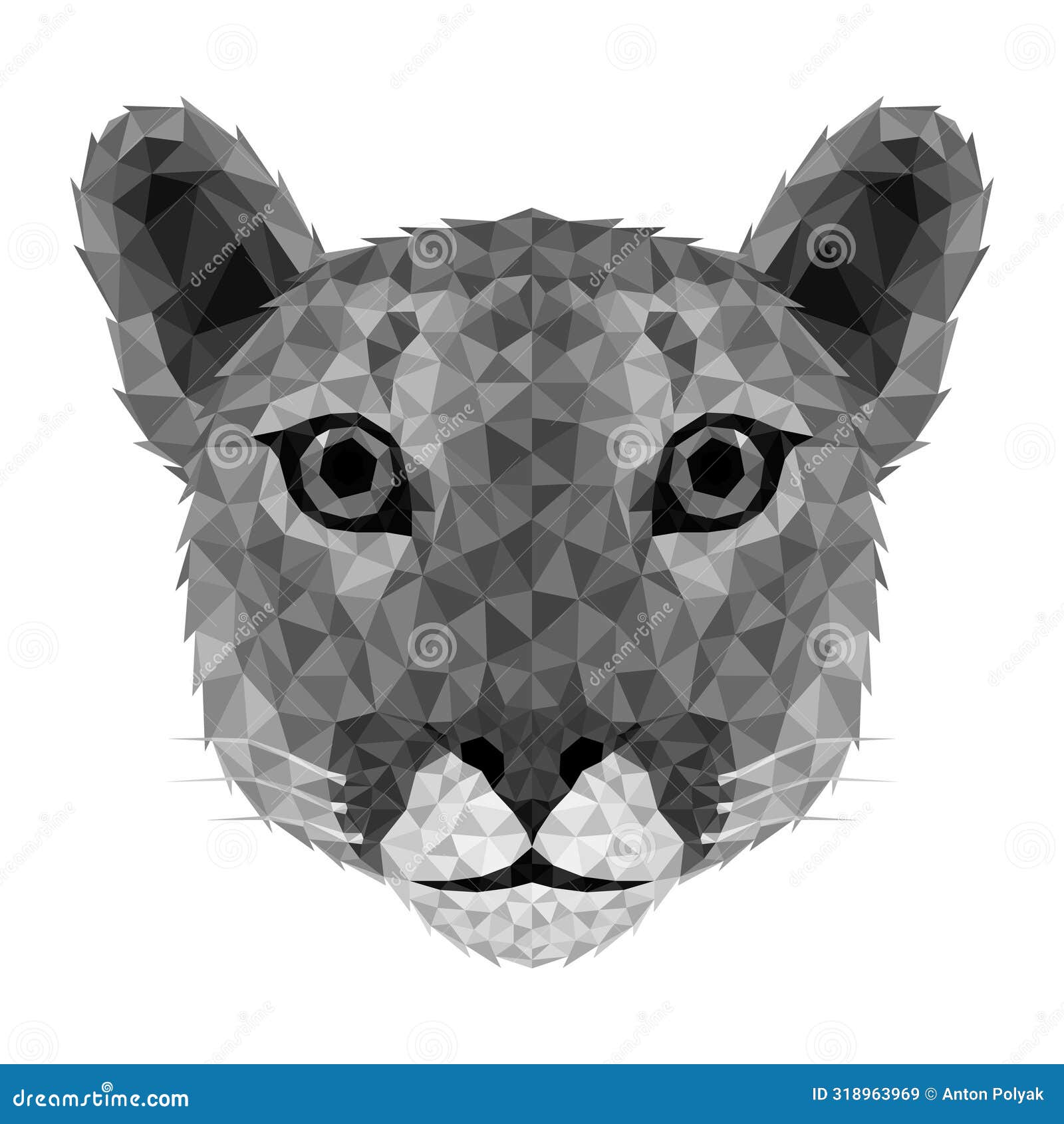 Puma Cougar Low Poly. Low Poly Puma Face Stock Vector - Illustration of ...