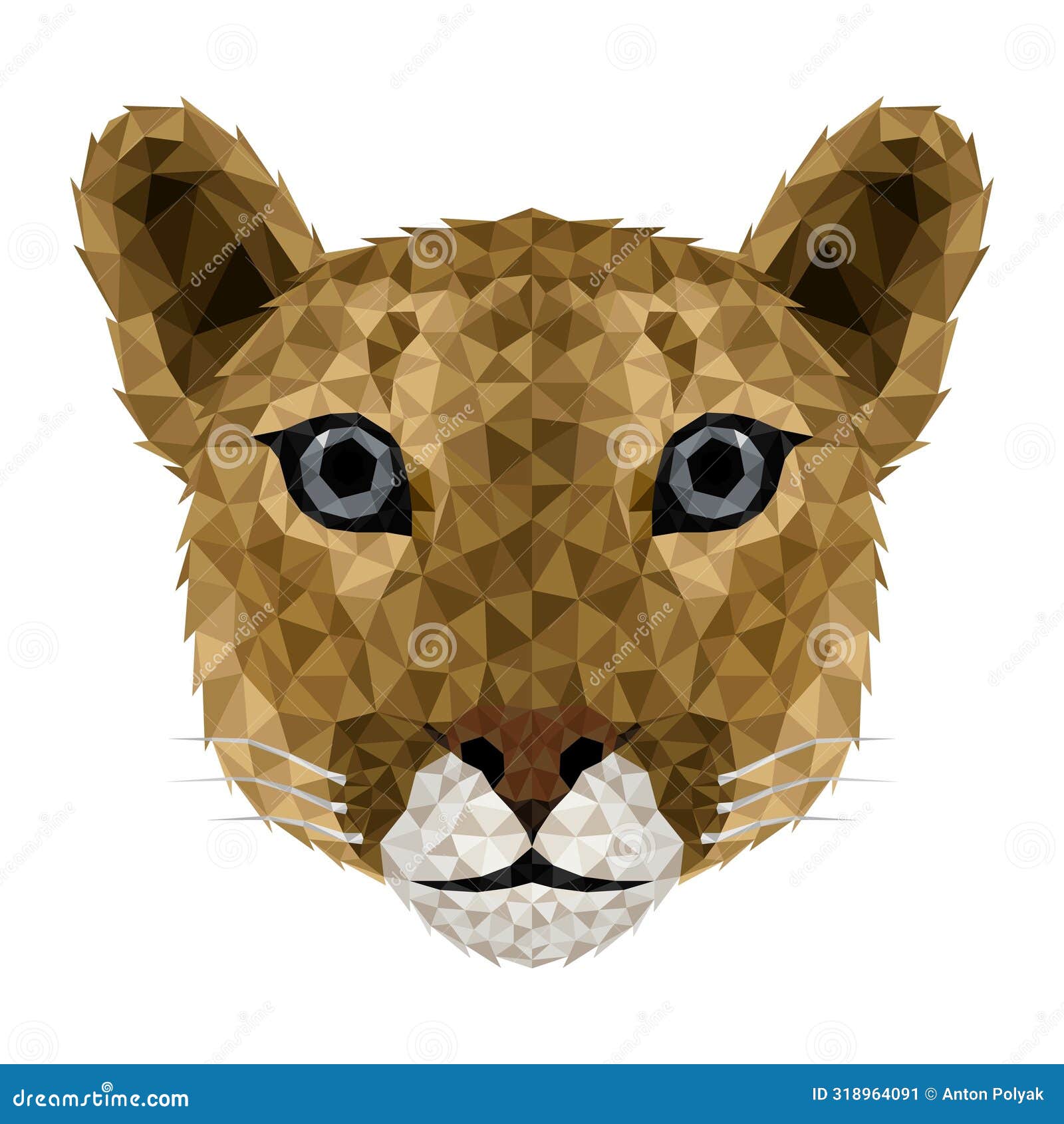 Puma Cougar Low Poly. Low Poly Puma Face Stock Vector - Illustration of ...