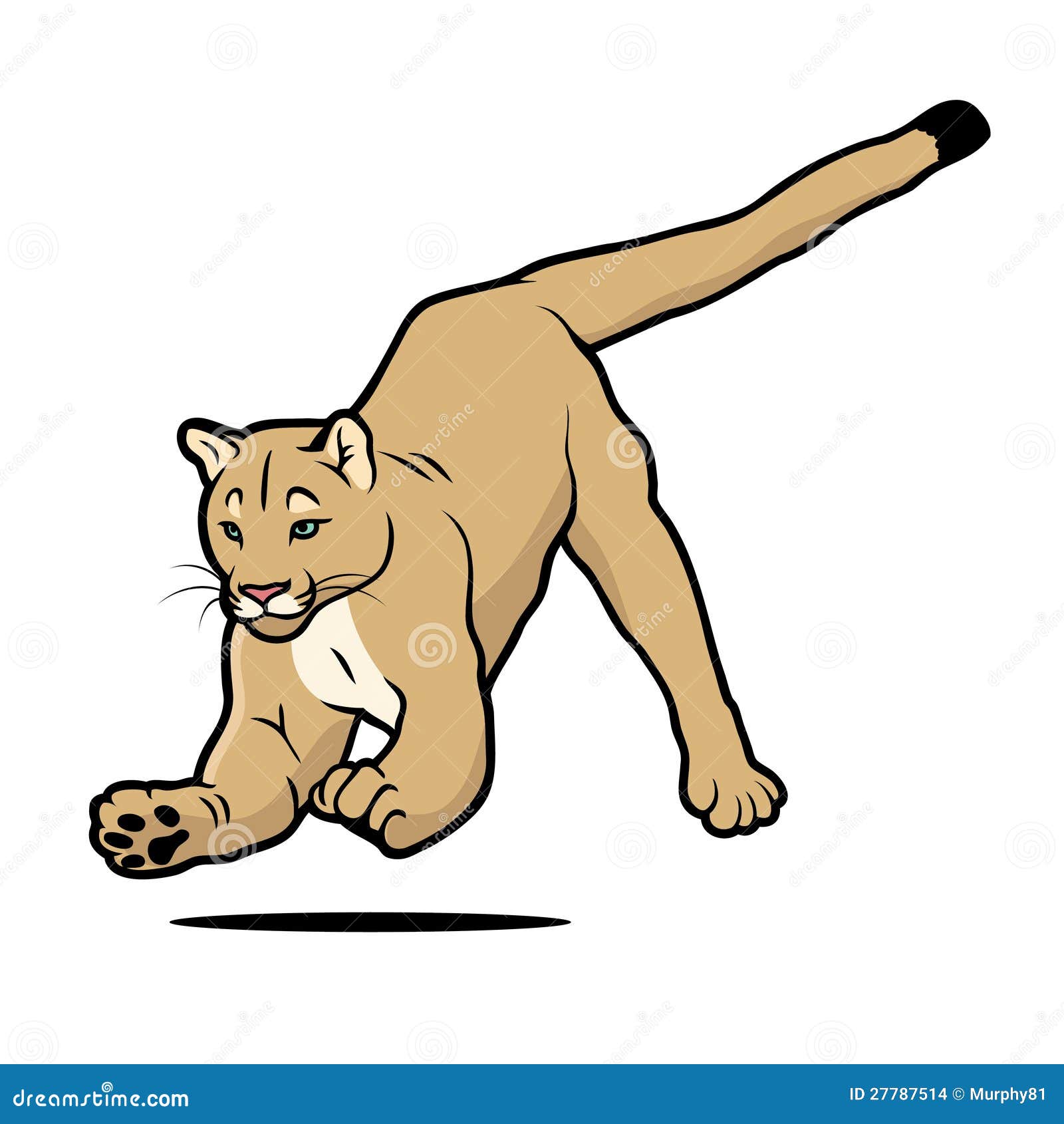 Puma dos desenhos animados ilustração do vetor. Ilustração de puma ...
