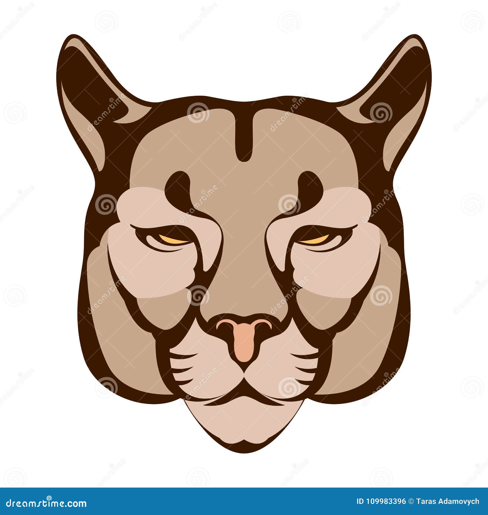 Puma Face Vector Illustration Flat Style Front Stock Vector ...
