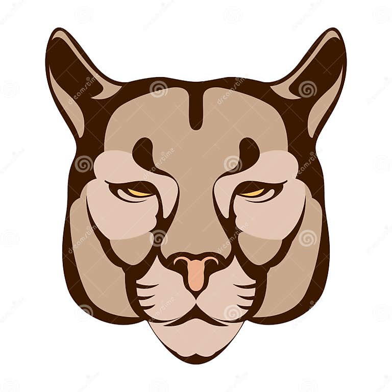 Puma Face Vector Illustration Flat Style Front Stock Vector ...