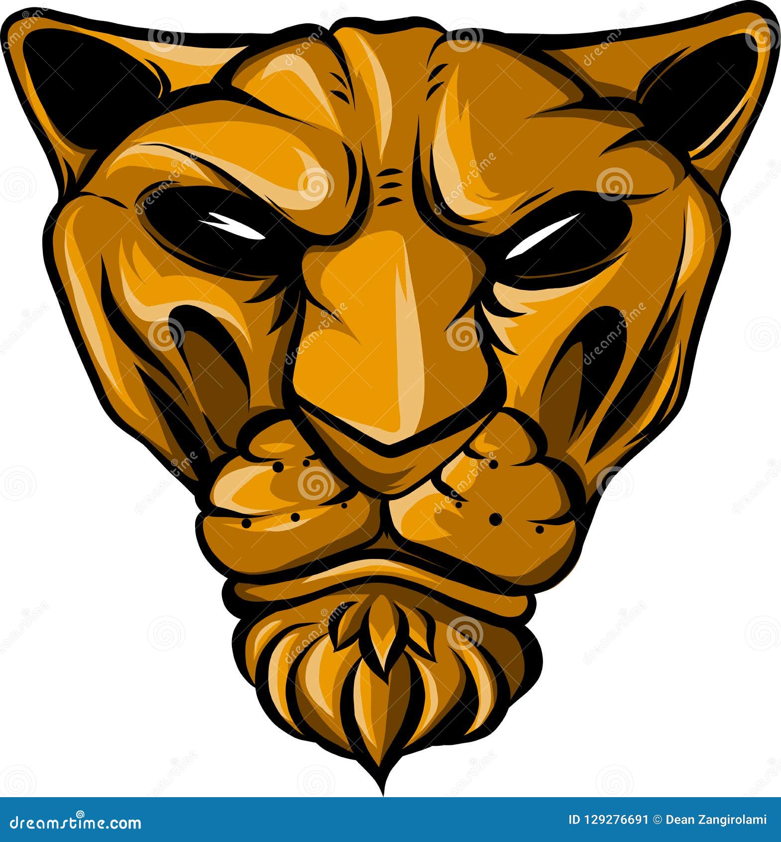 Puma Face Vector Illustration Flat Style Front Side Stock Vector ...