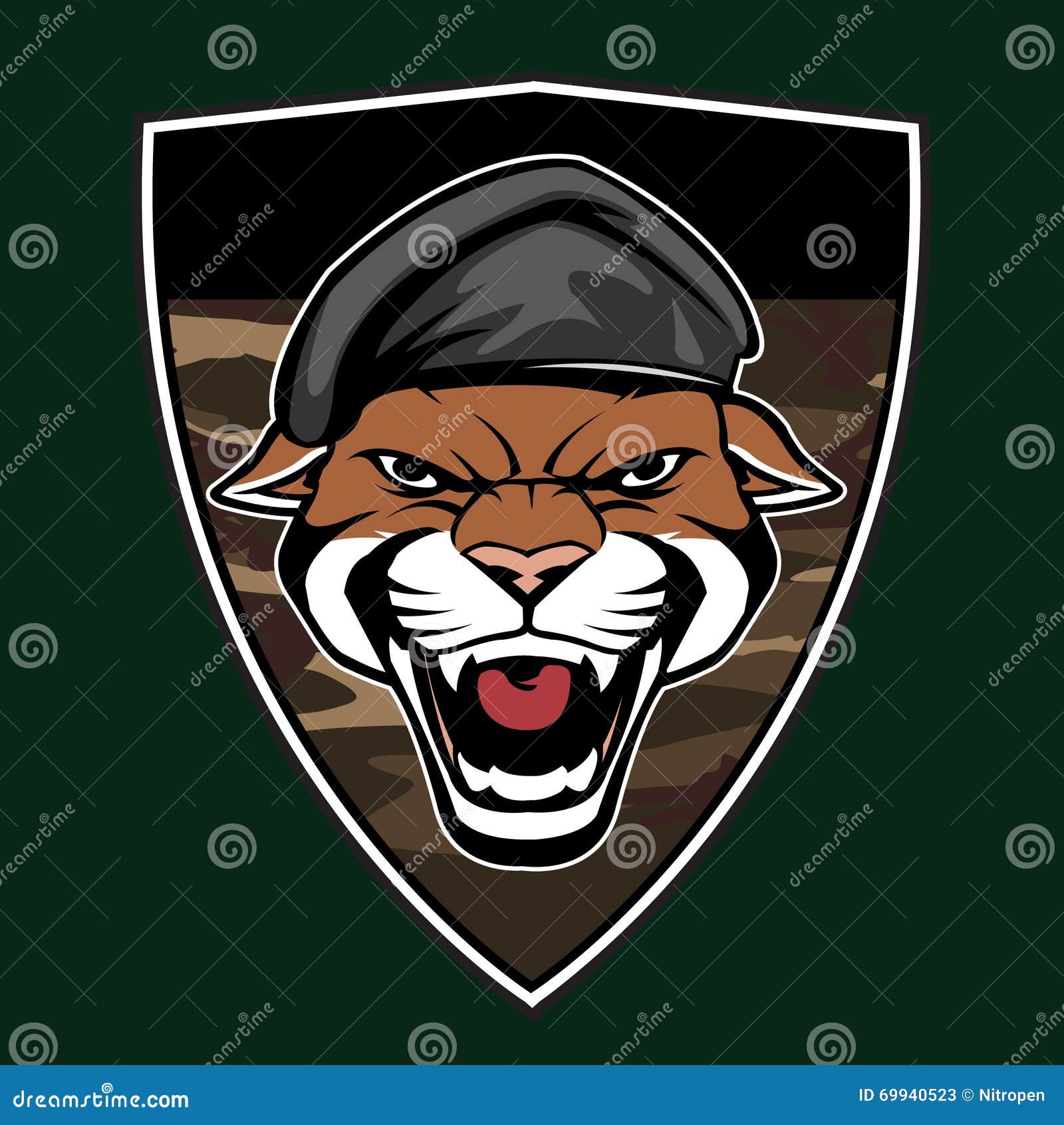 Puma Head Logo Template. Design Element Vector Illustration ...