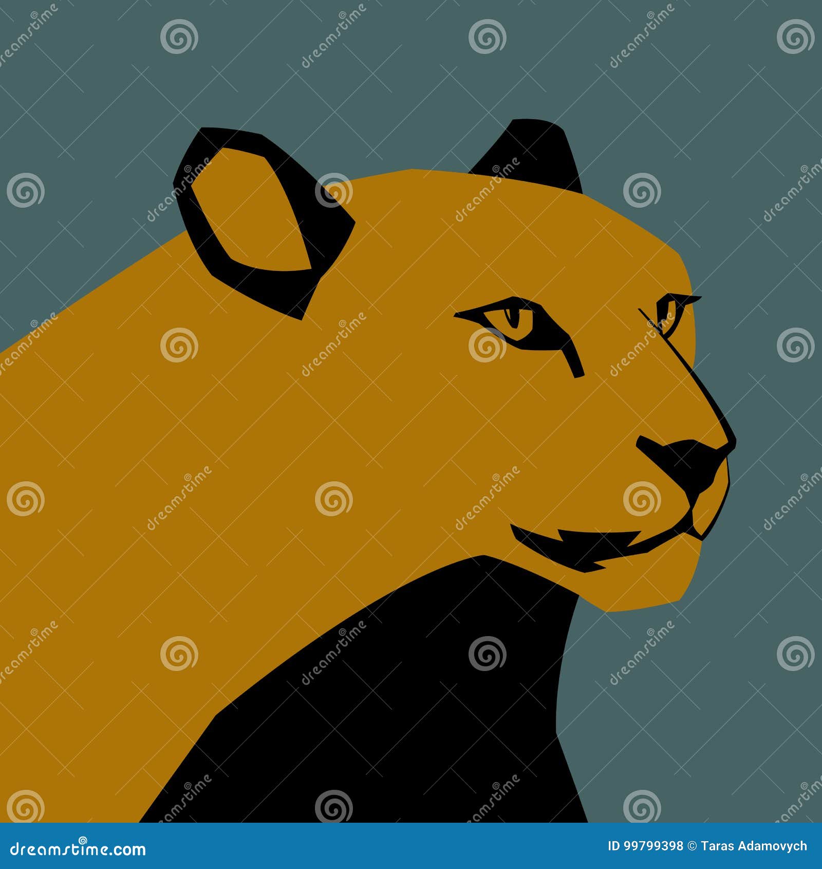 Puma Head Vector Illustration Style Flat Profile Stock Vector ...