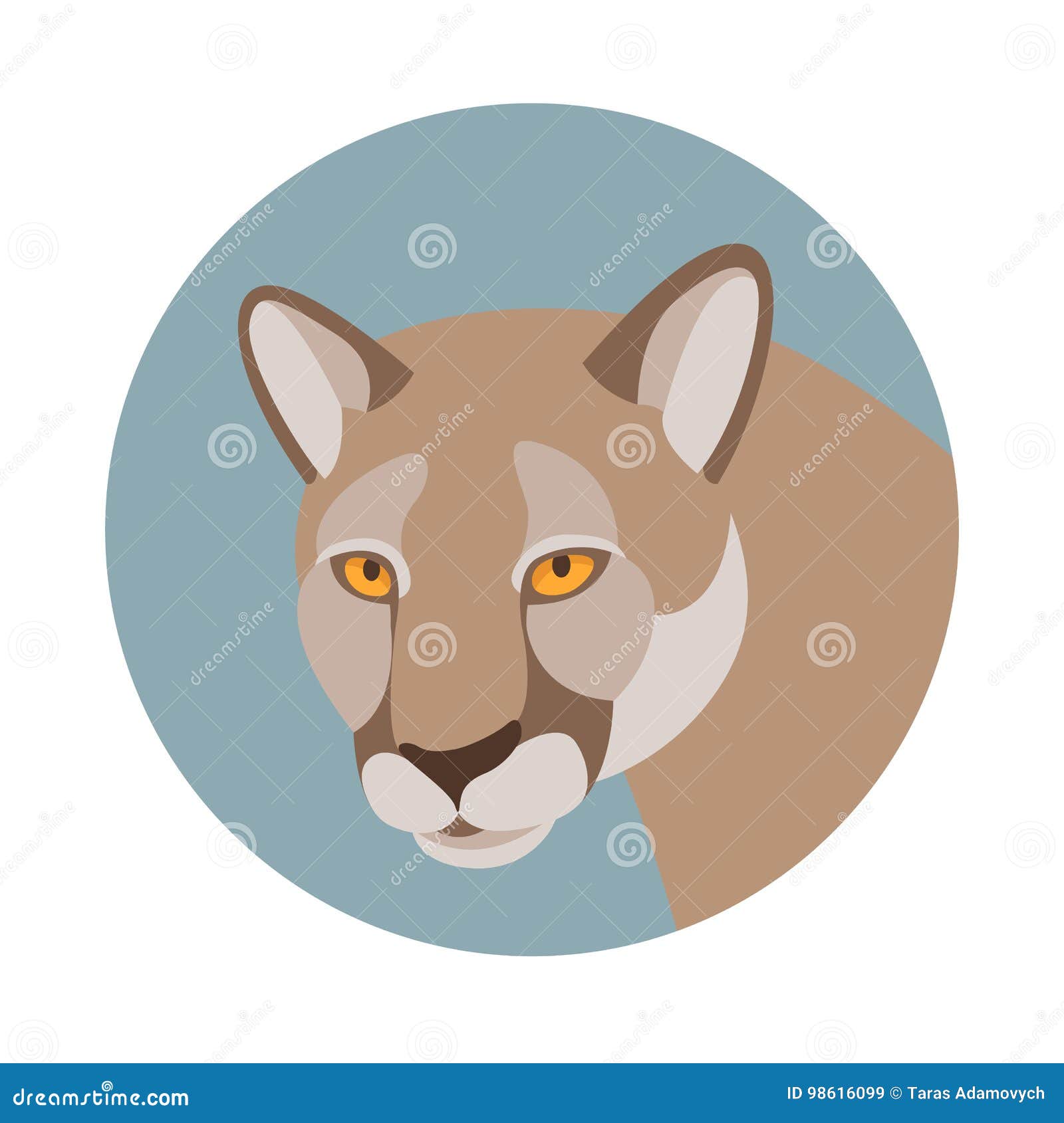 Puma Head Vector Illustration Style Flat Stock Vector - Illustration of ...