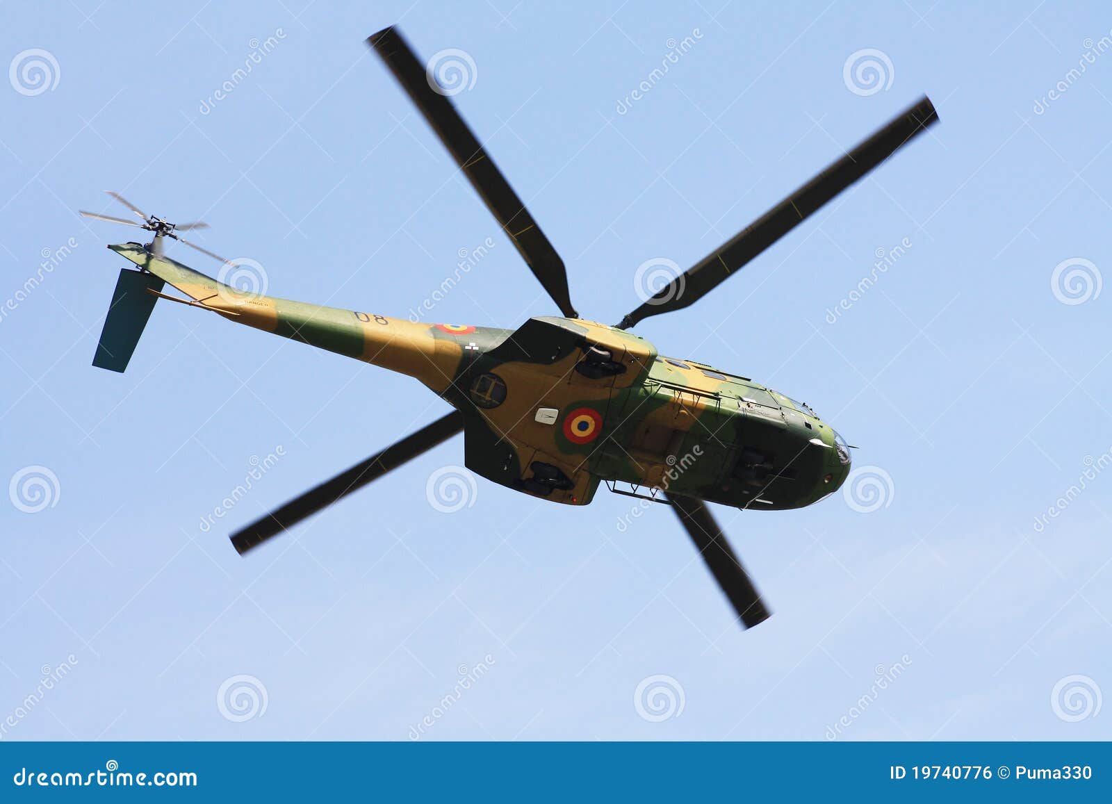 Military IAR-330 Puma Socat Helicopter Performing A Demonstration ...