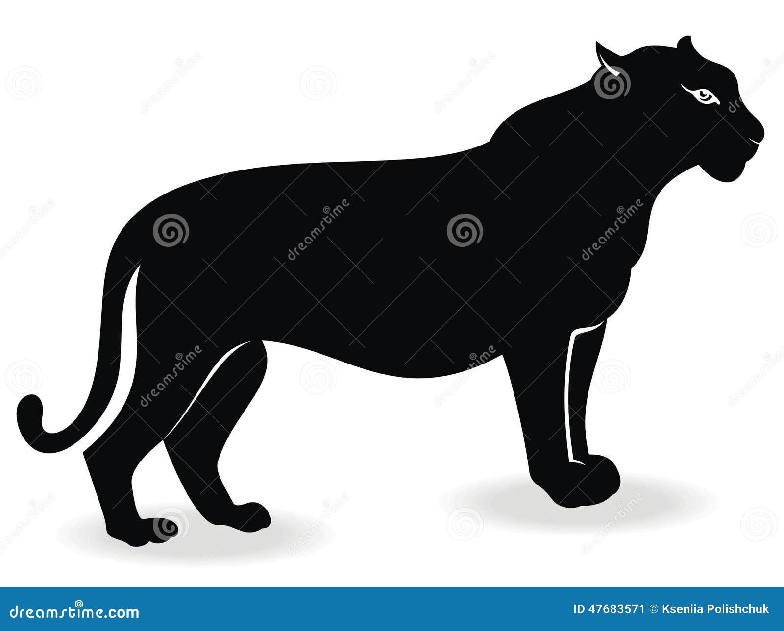 Puma Negro Ilustración del Vector - Imagen: 47683571