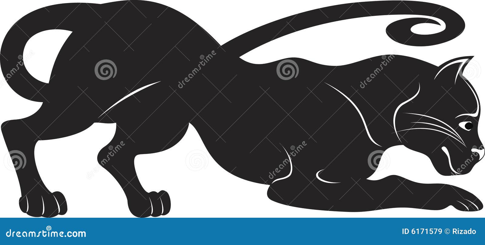 Puma negro ilustración del vector. Ilustración de mascota - 6171579