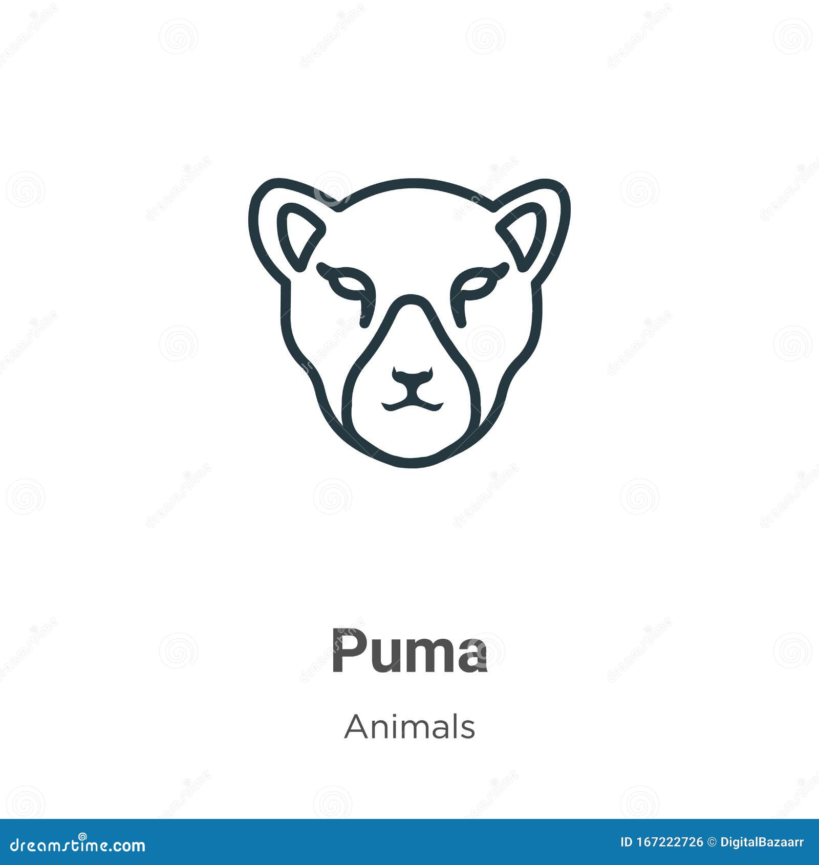 Puma Outline Vector Icon. Thin Line Black Puma Icon, Flat Vector Simple ...