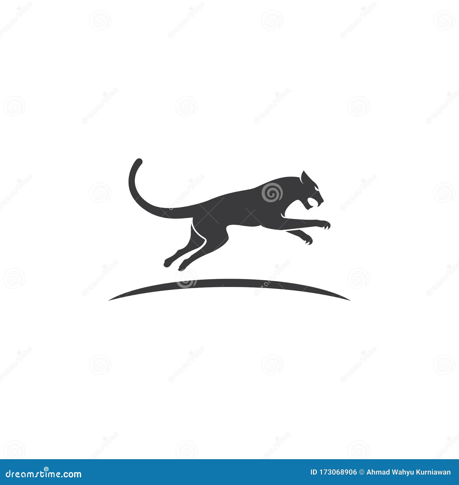 Puma,panther,tiger Or Leopard Logo Design Cartoon Vector ...