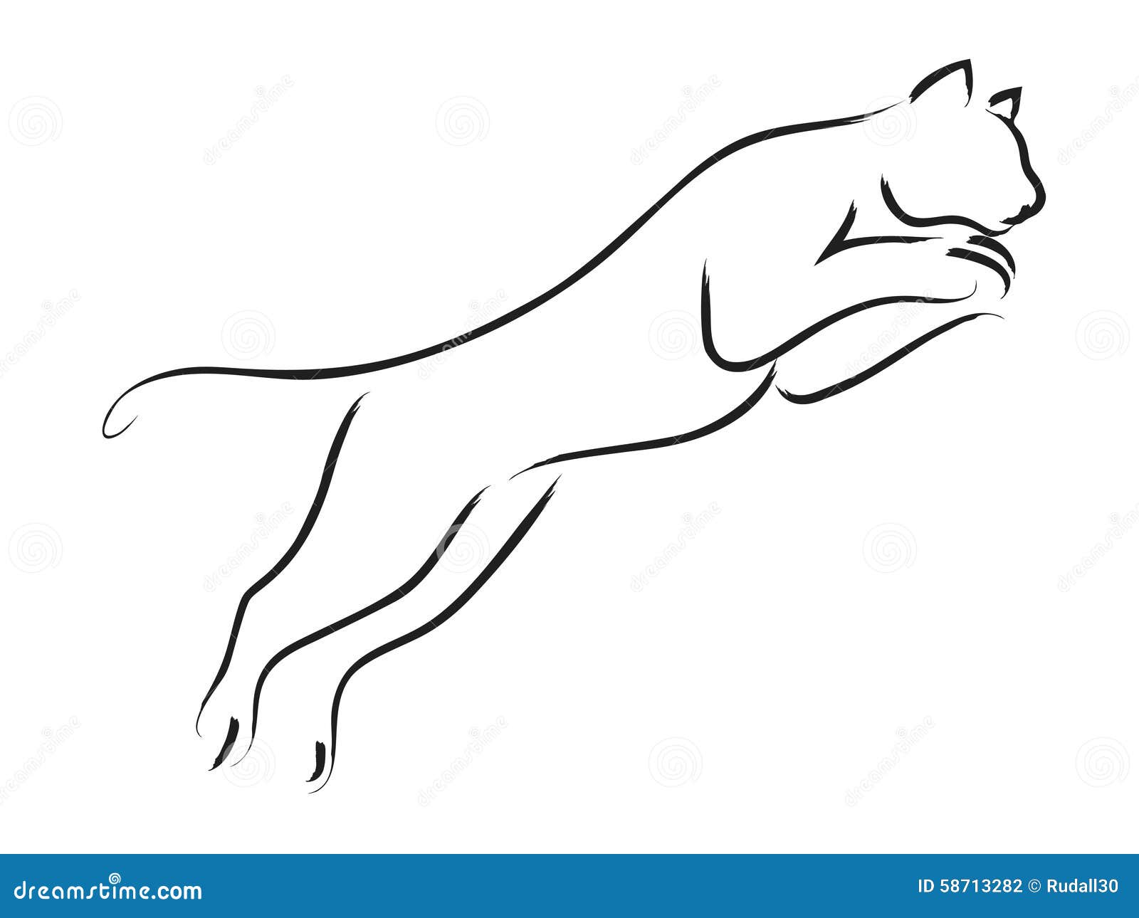 Puma stock vector. Illustration of simple, motion, sketch - 58713282