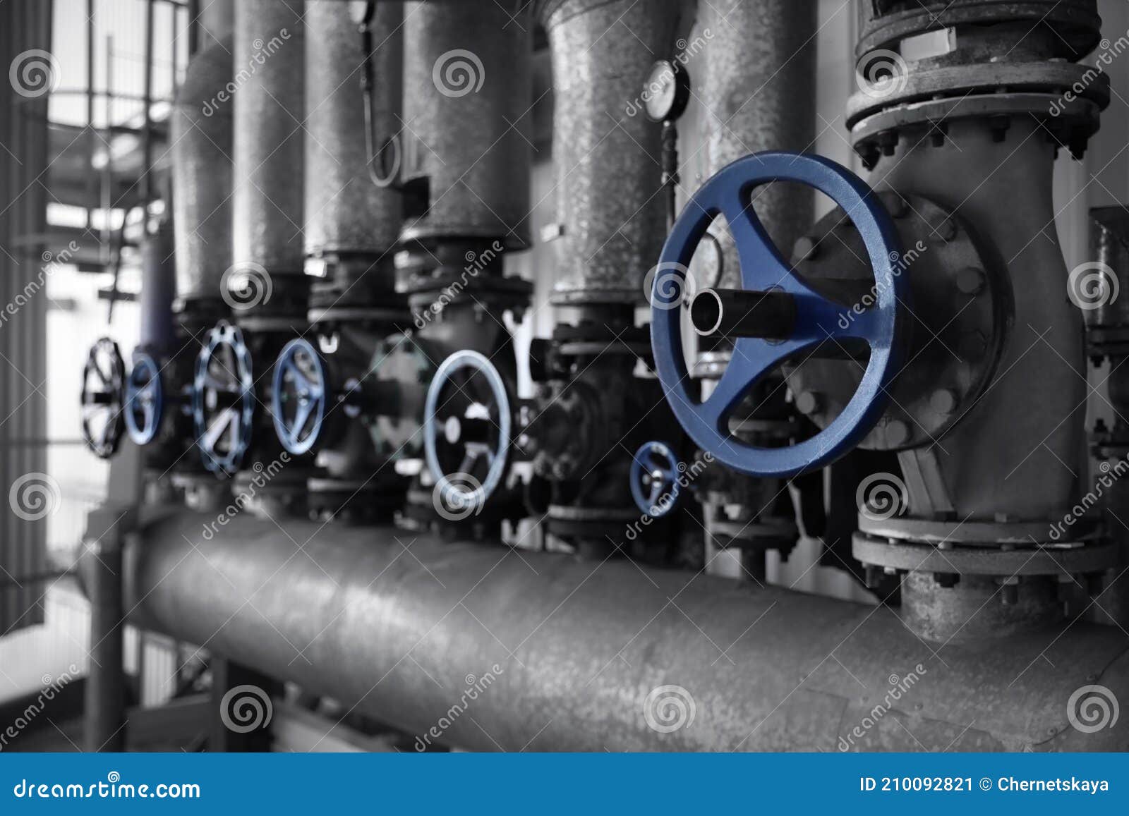 Control Valves, Water Pipe System. Installation Of Water Pipes In The ...