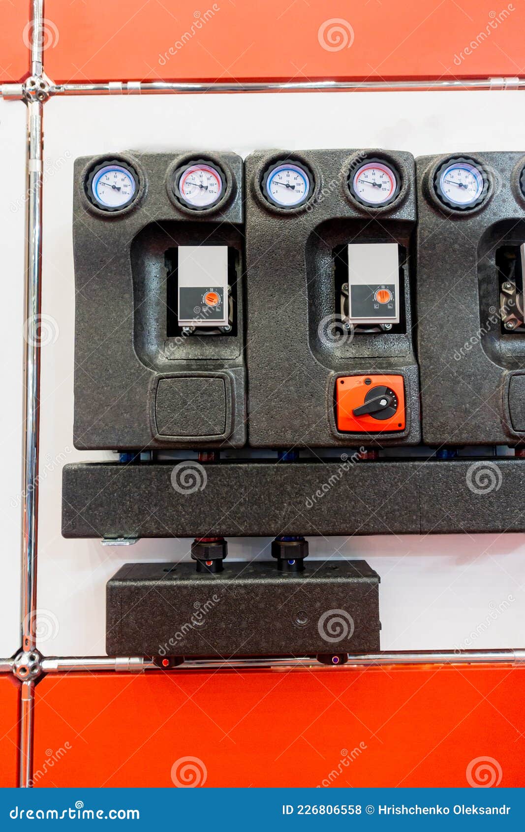 Pump Groups, Modules in Hot Water Heating Systems Stock Photo - Image ...