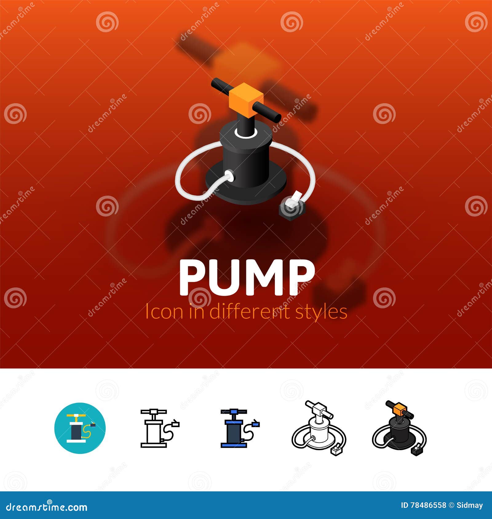 Pump Icon in Different Style Stock Vector - Illustration of icon, flat ...