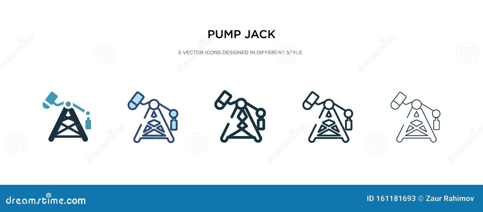 Pump Jack Icon in Different Style Vector Illustration. Two Colored and ...