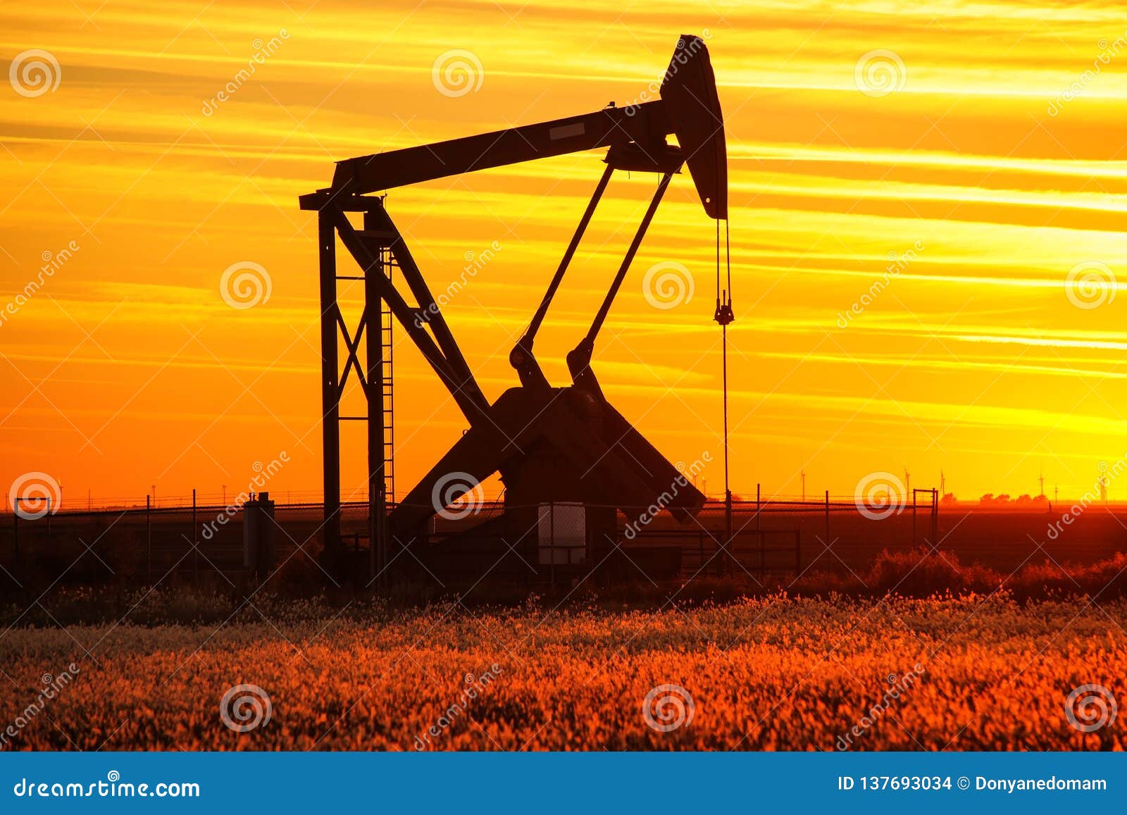 Pump Jack in the Oil Field at Sunset Stock Photo - Image of energy ...