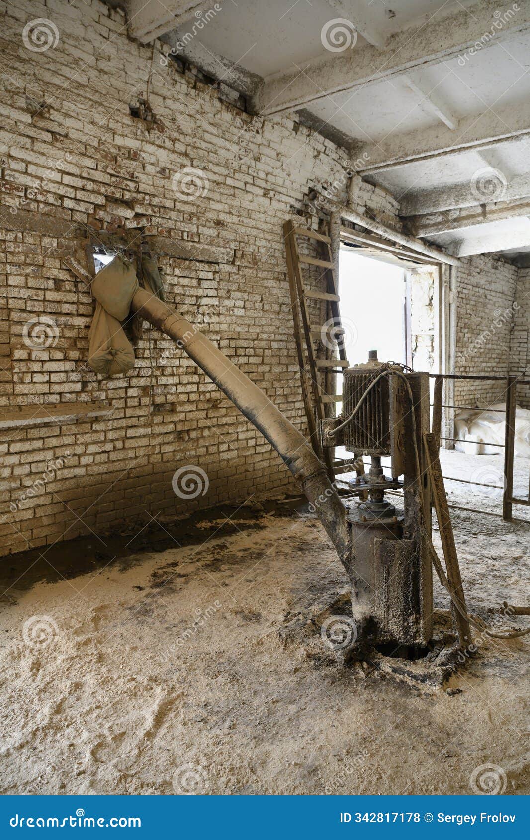 A Pump Pumping Manure Out of the Farm Premises Stock Photo - Image of ...