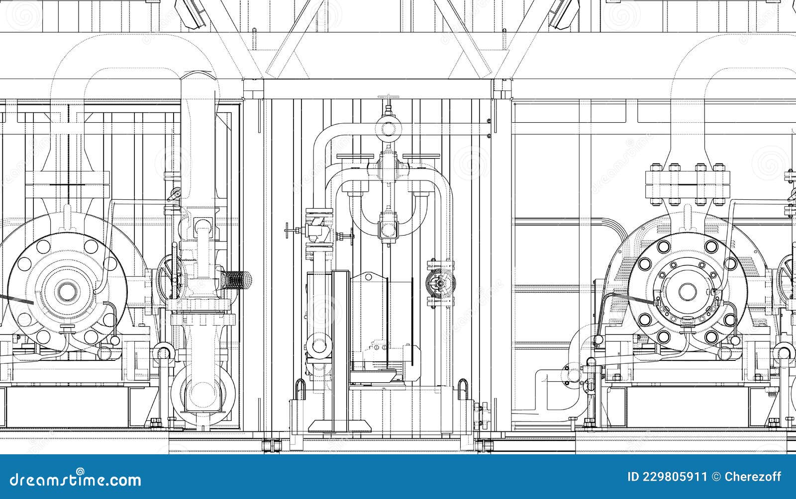 Pump station. Vector stock vector. Illustration of wire - 229805911