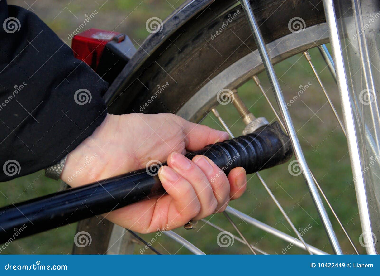 Pump up a tyre stock image. Image of tire, pumping, black - 10422449