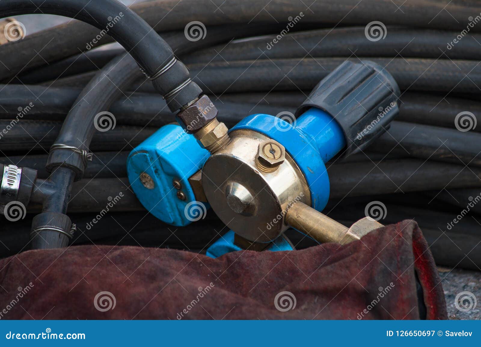Pump Valve with Rubber Tubes Stock Image - Image of technology, metal ...