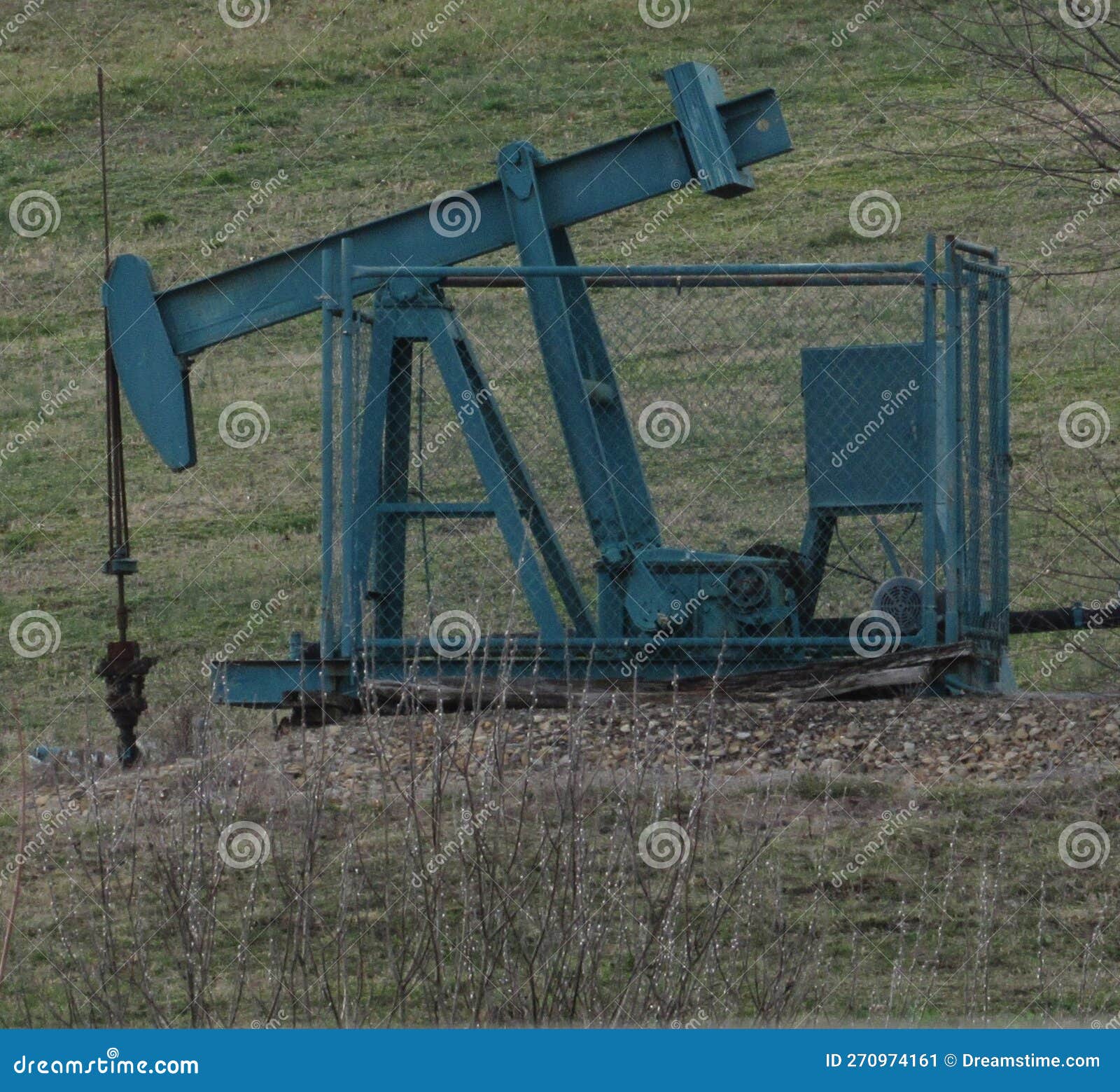 Farm well stock image. Image of plant, waterway, fence - 270974161