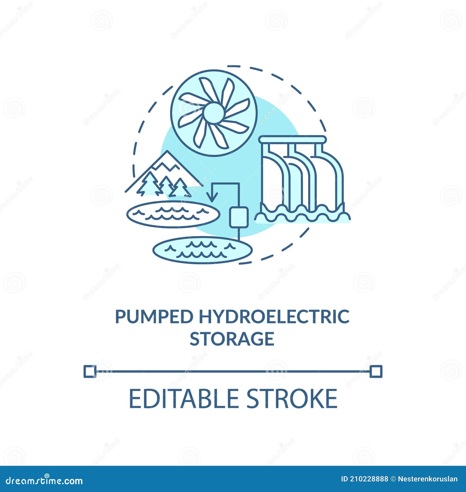 Pumped Hydroelectric Storage Concept Icon Stock Vector - Illustration ...