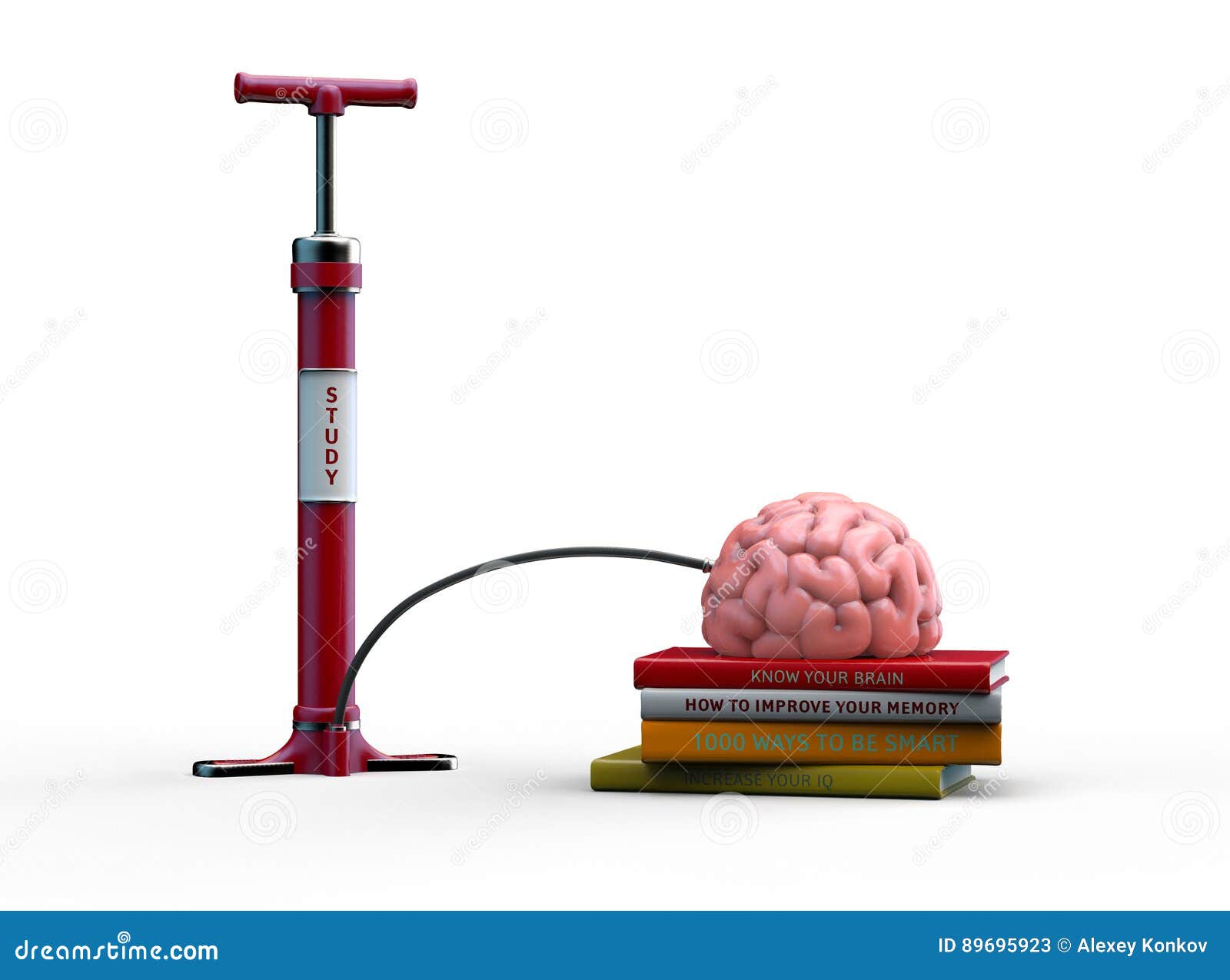 Pumping Brain Balloon. Education Concept Stock Illustration ...
