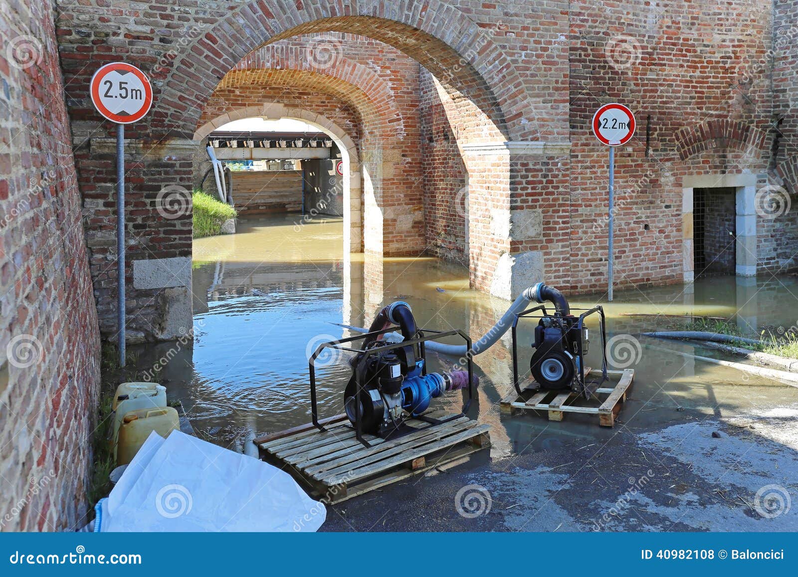 Pumping flood water stock photo. Image of pumping, power - 40982108