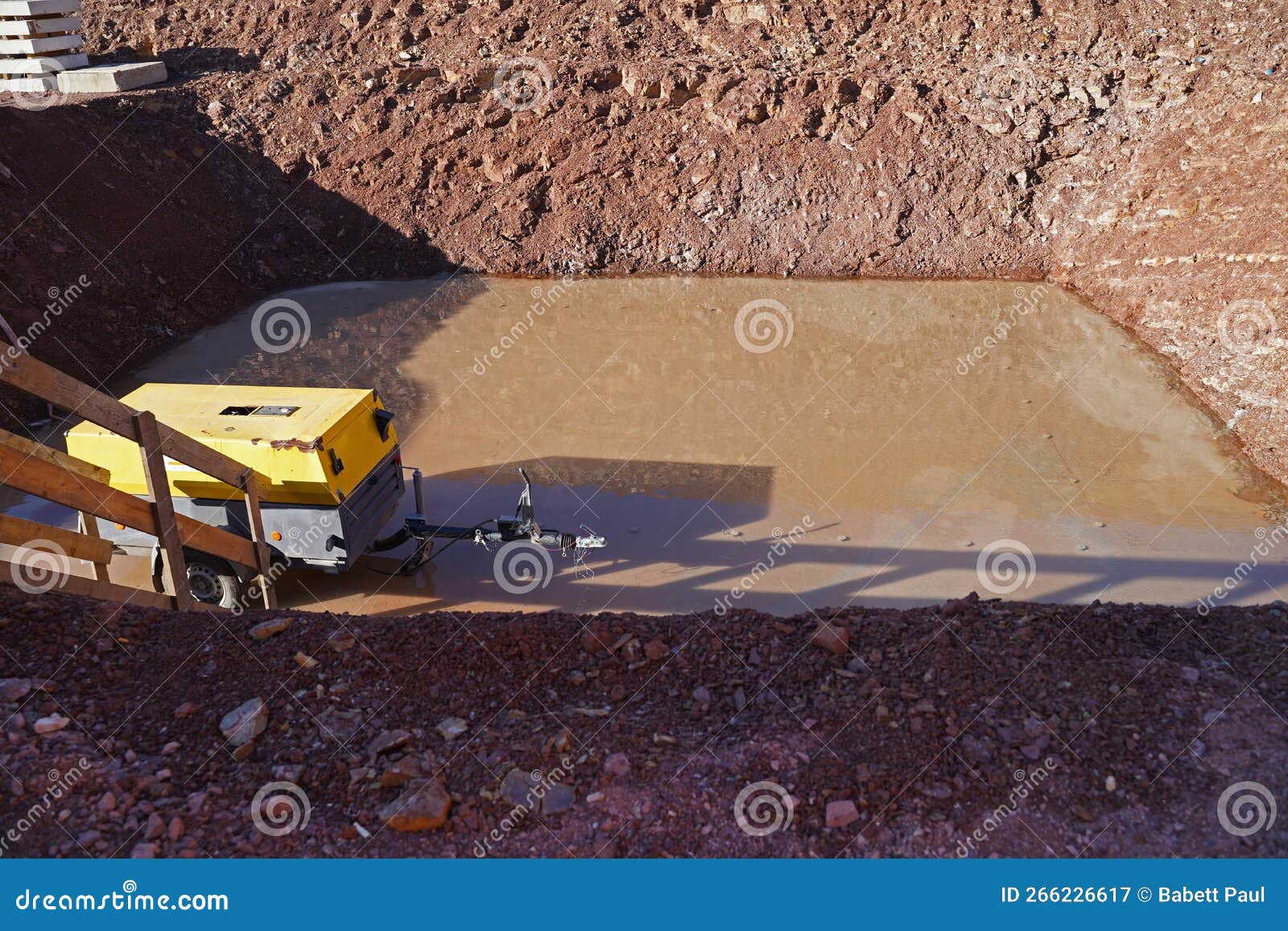 Pumping Out Water in the Excavation Pit Stock Image - Image of germany ...