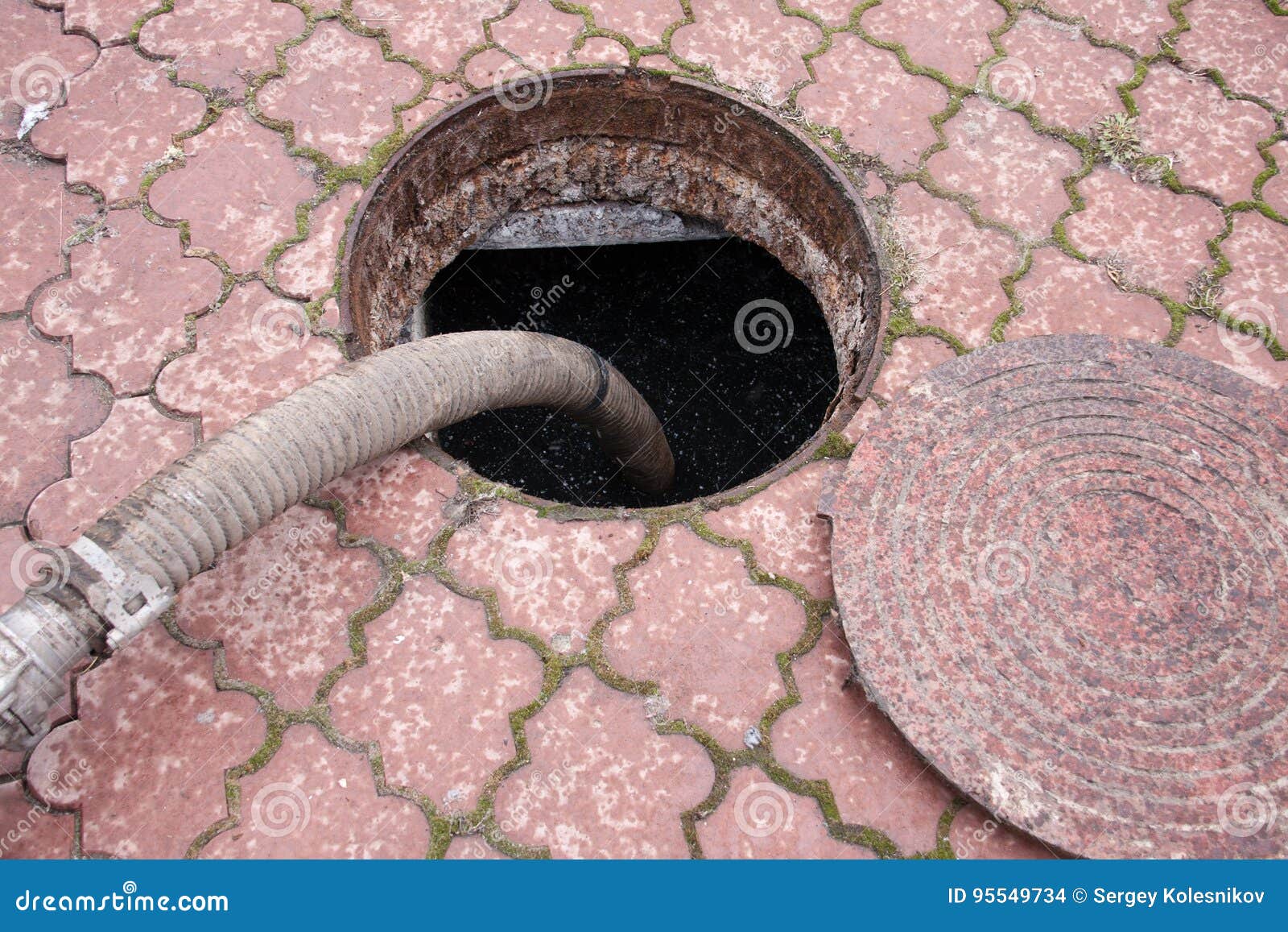 Pumping Sewage From The Drain Hole Stock Image | CartoonDealer.com ...