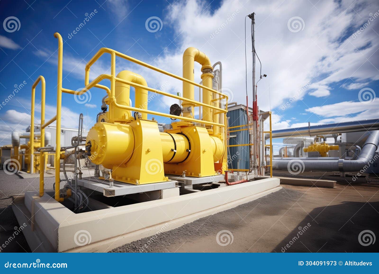 Pumping System in Operation at Geothermal Facility Stock Image - Image ...