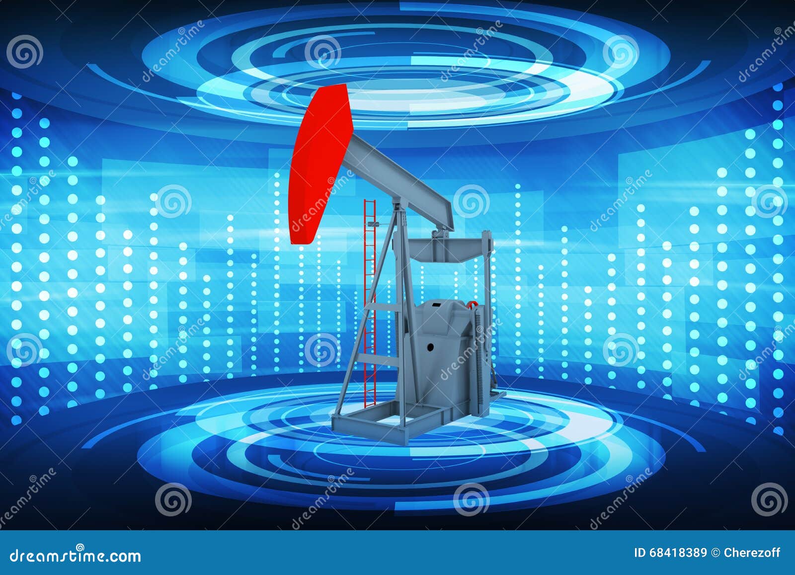 Pumping unit on blue stock illustration. Illustration of technology ...