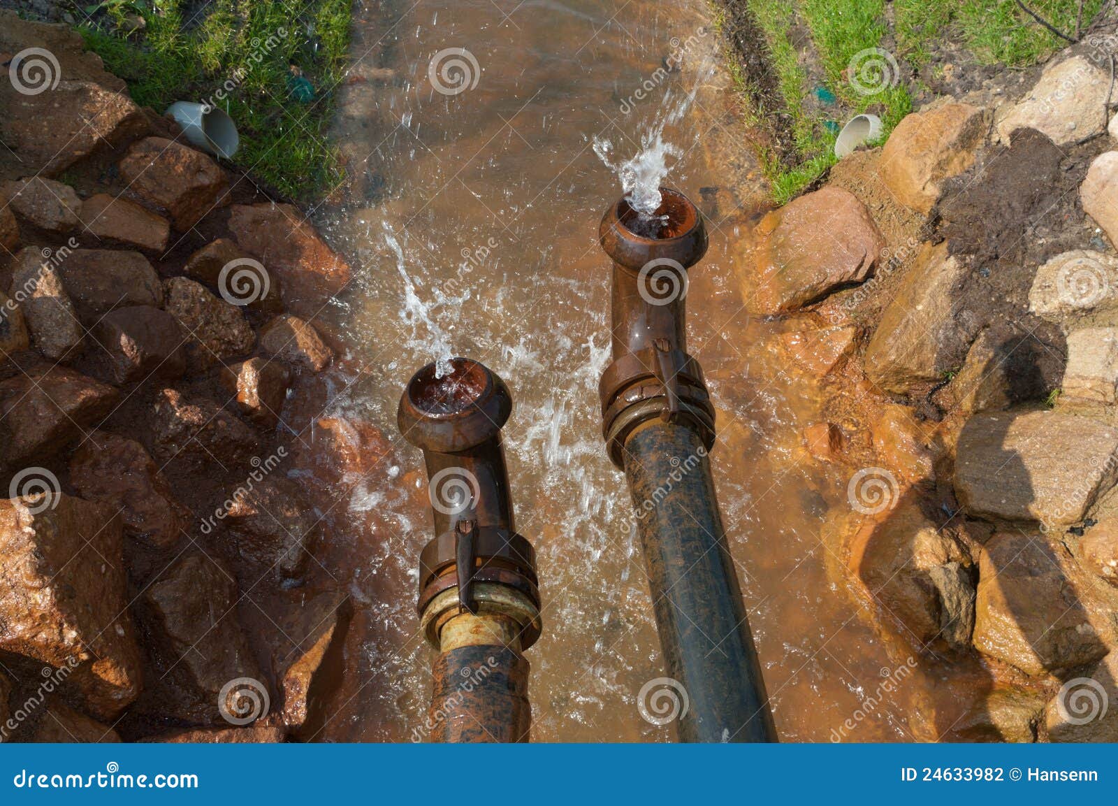 Pumping water stock photo. Image of stream, drain, cleanup - 24633982