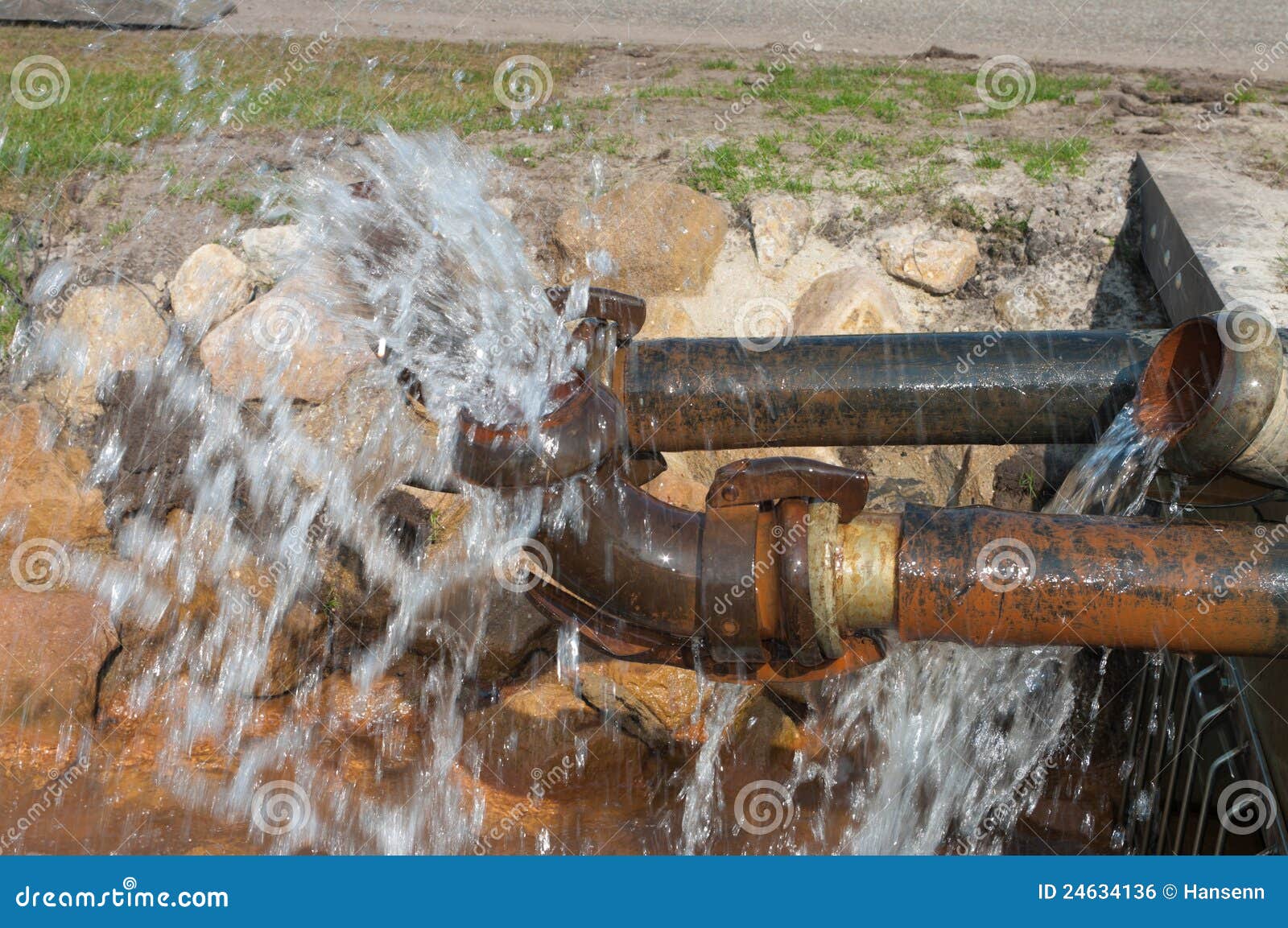 Pumping water stock photo. Image of gushing, pump, basin - 24634136