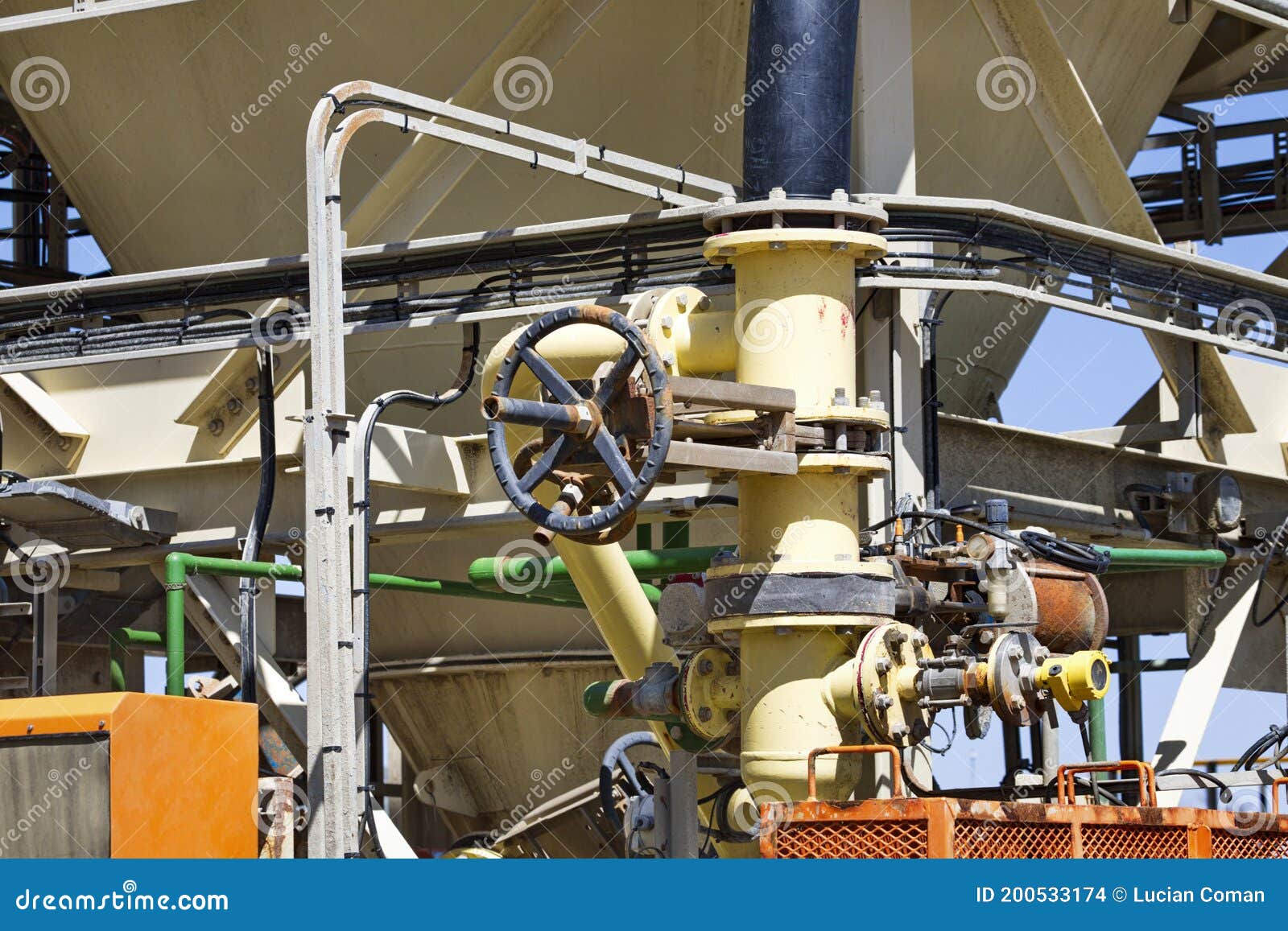 Pumping water stock photo. Image of equipment, metal - 200533174