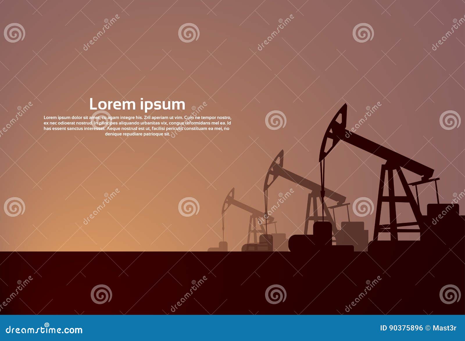 Pumpjack Oil Rig Crane Platform Banner Stock Vector - Illustration of ...