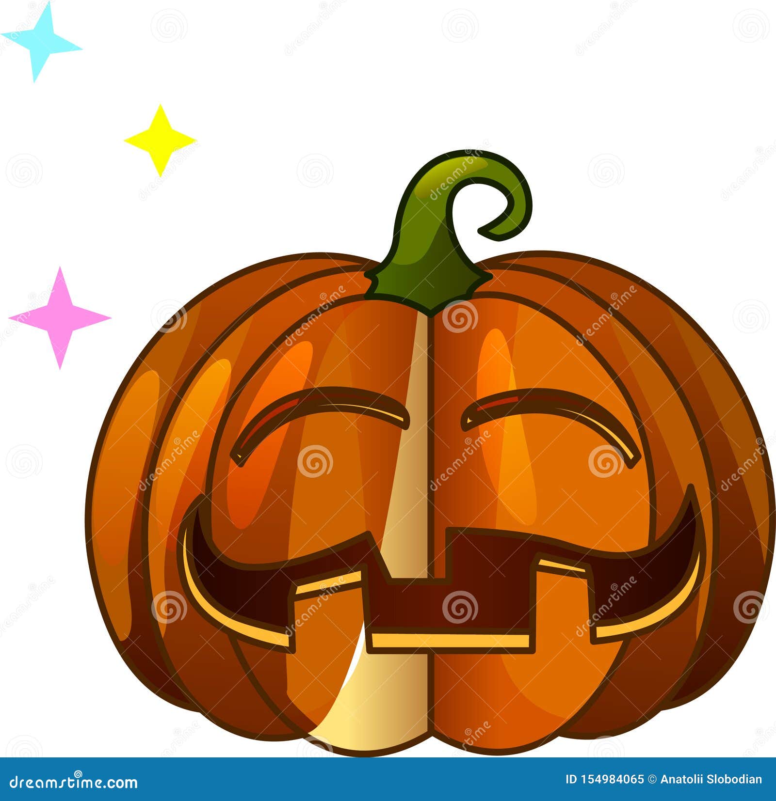 Funny Pumpkin for Halloween. with Big Teeth and a Cheerful Smile. Stock ...