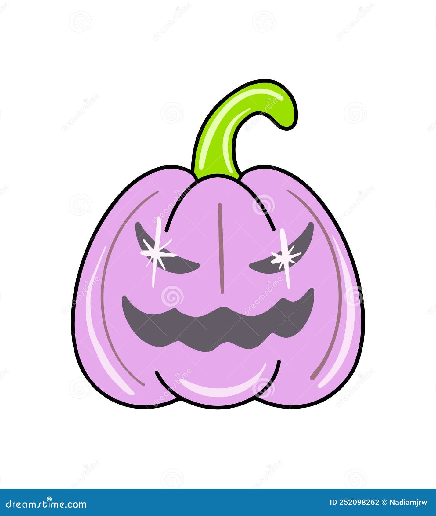 Pumpkin. Angry Facial Expression. Silhouette. Vector Illustration. An ...
