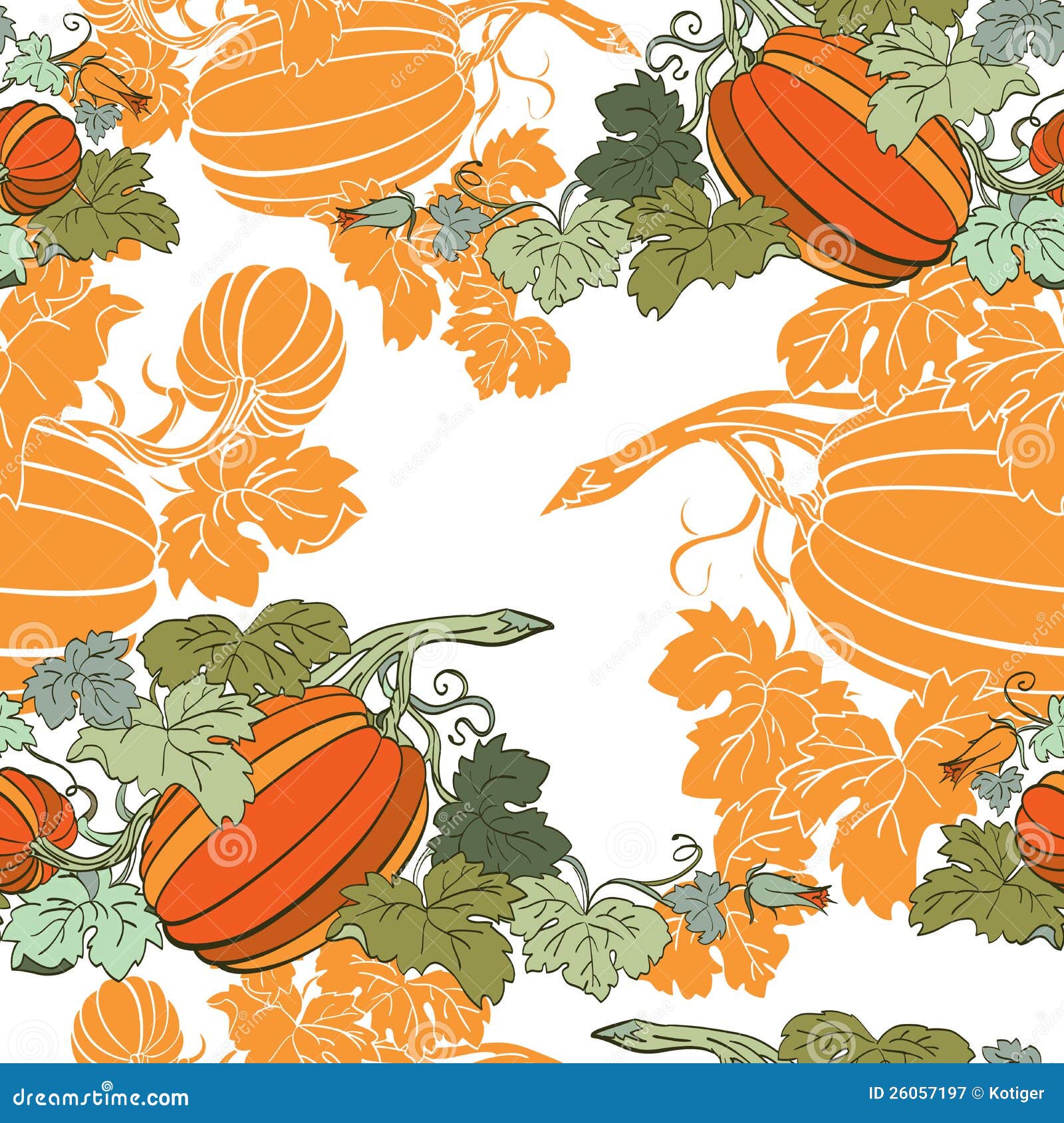 Pumpkin Background Seamless Pattern Stock Vector - Illustration of ...