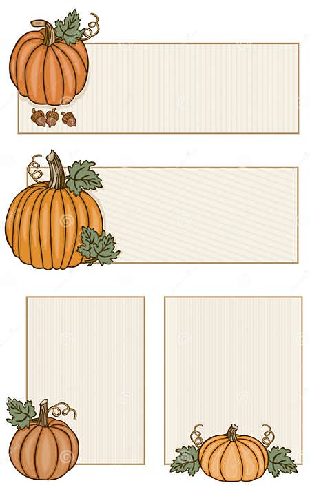 Pumpkin Banners stock vector. Illustration of leaf, design - 10562414