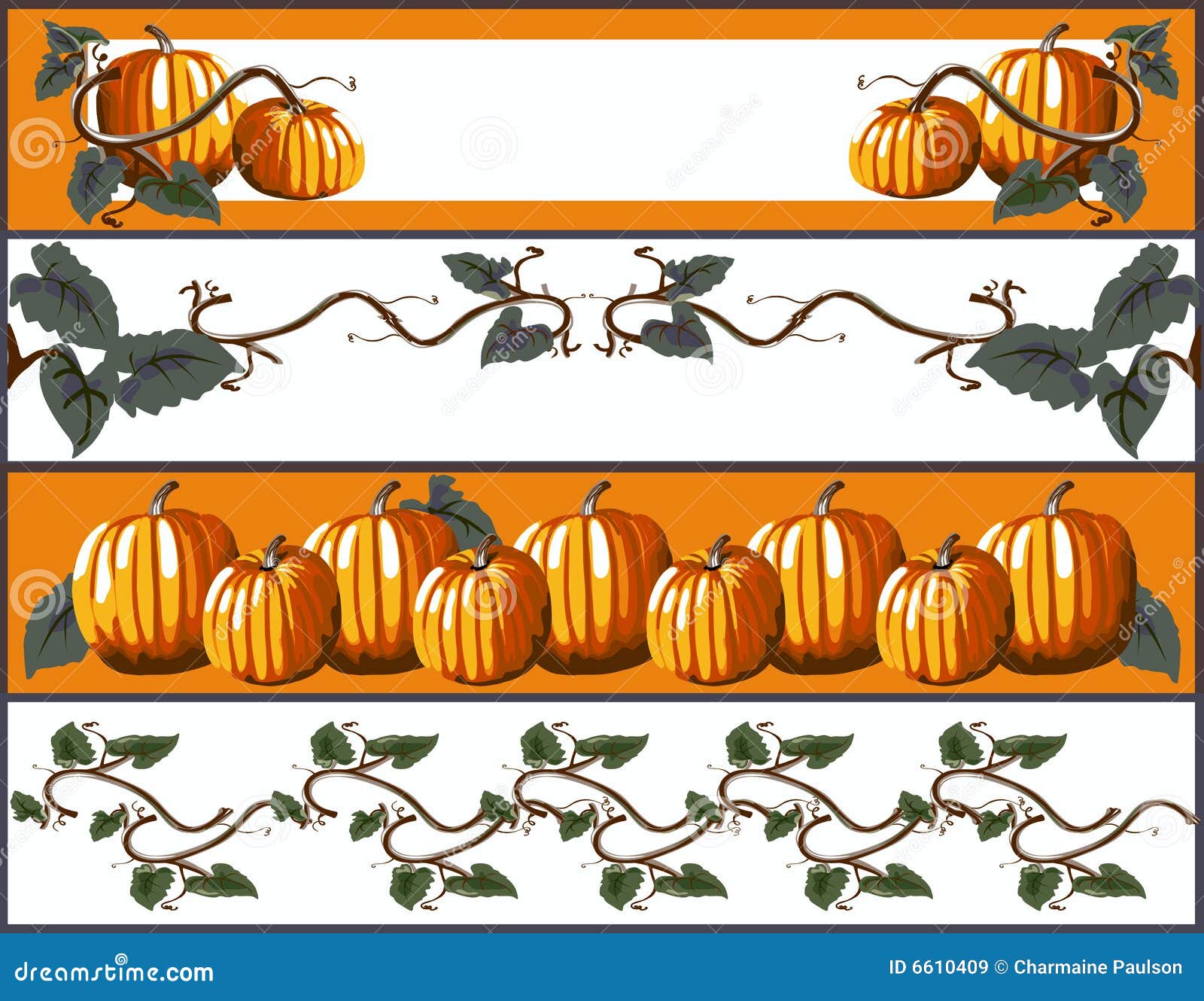 Pumpkin Banners Cartoon Vector | CartoonDealer.com #10652581